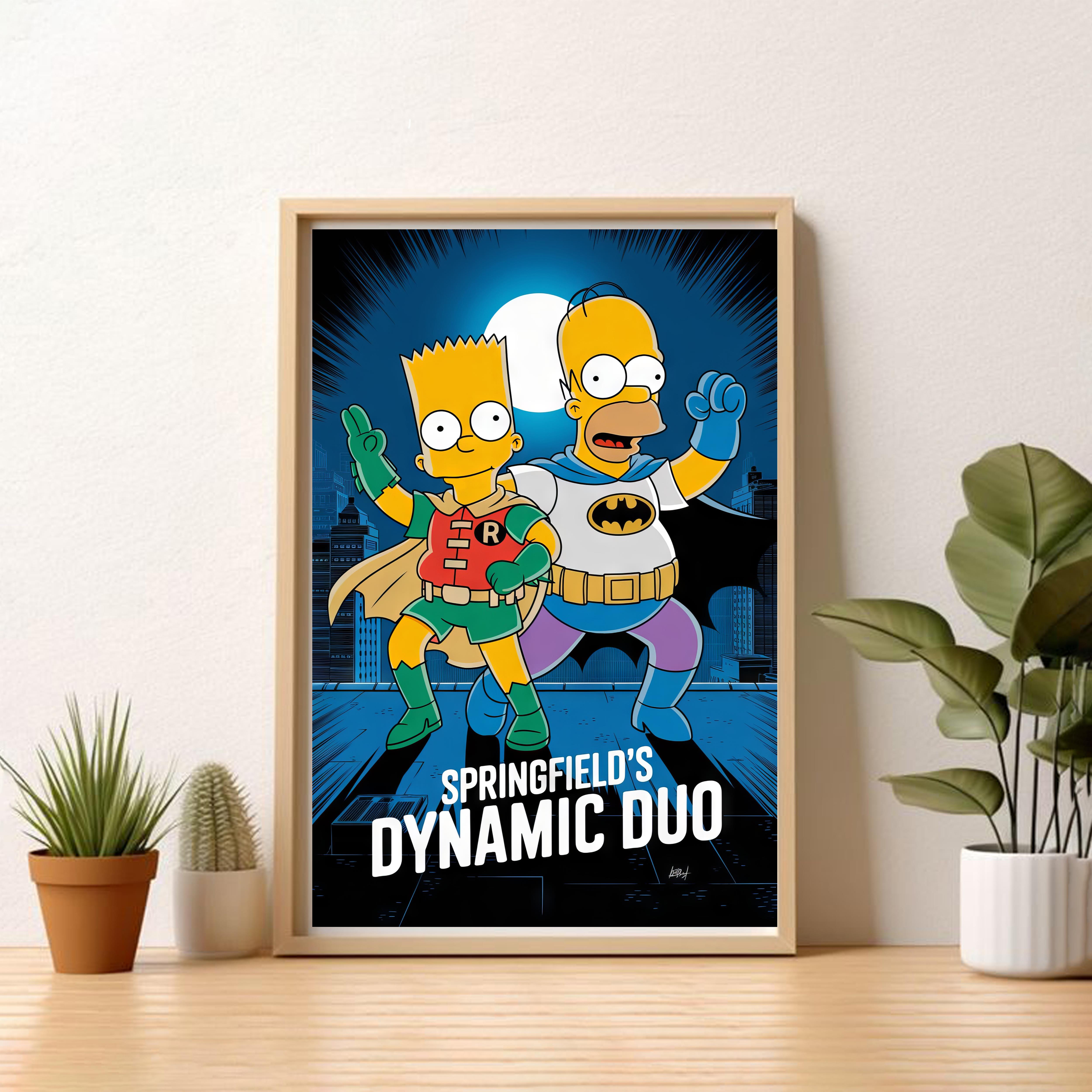 POSTER Springfield’s Justice Buddies Poster - Bart and Homer Simpson as ...