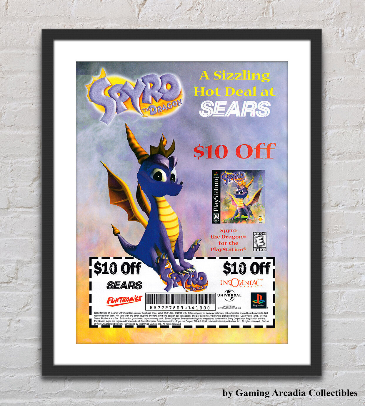 POSTER Spyro The Dragon Playstation PS1 Sears Poster-8x12-UNFRAMED ...