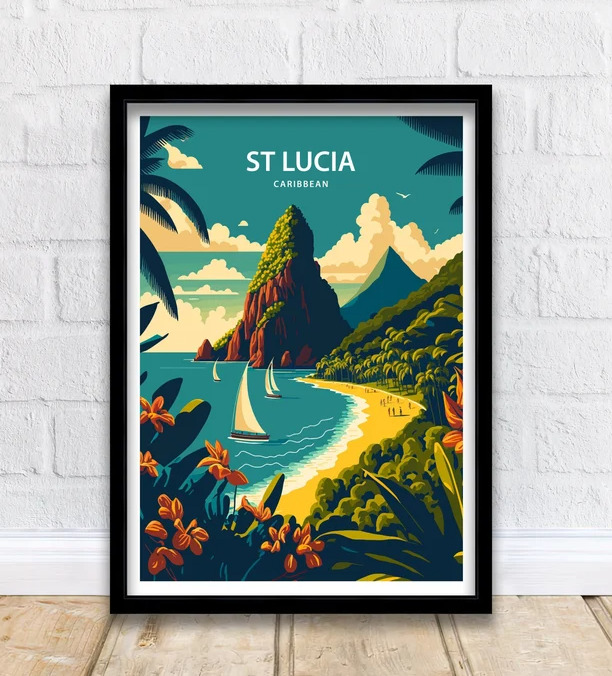 POSTER St Lucia St Lucia Print| | Caribbean | St Lucia Art | St Lucia ...