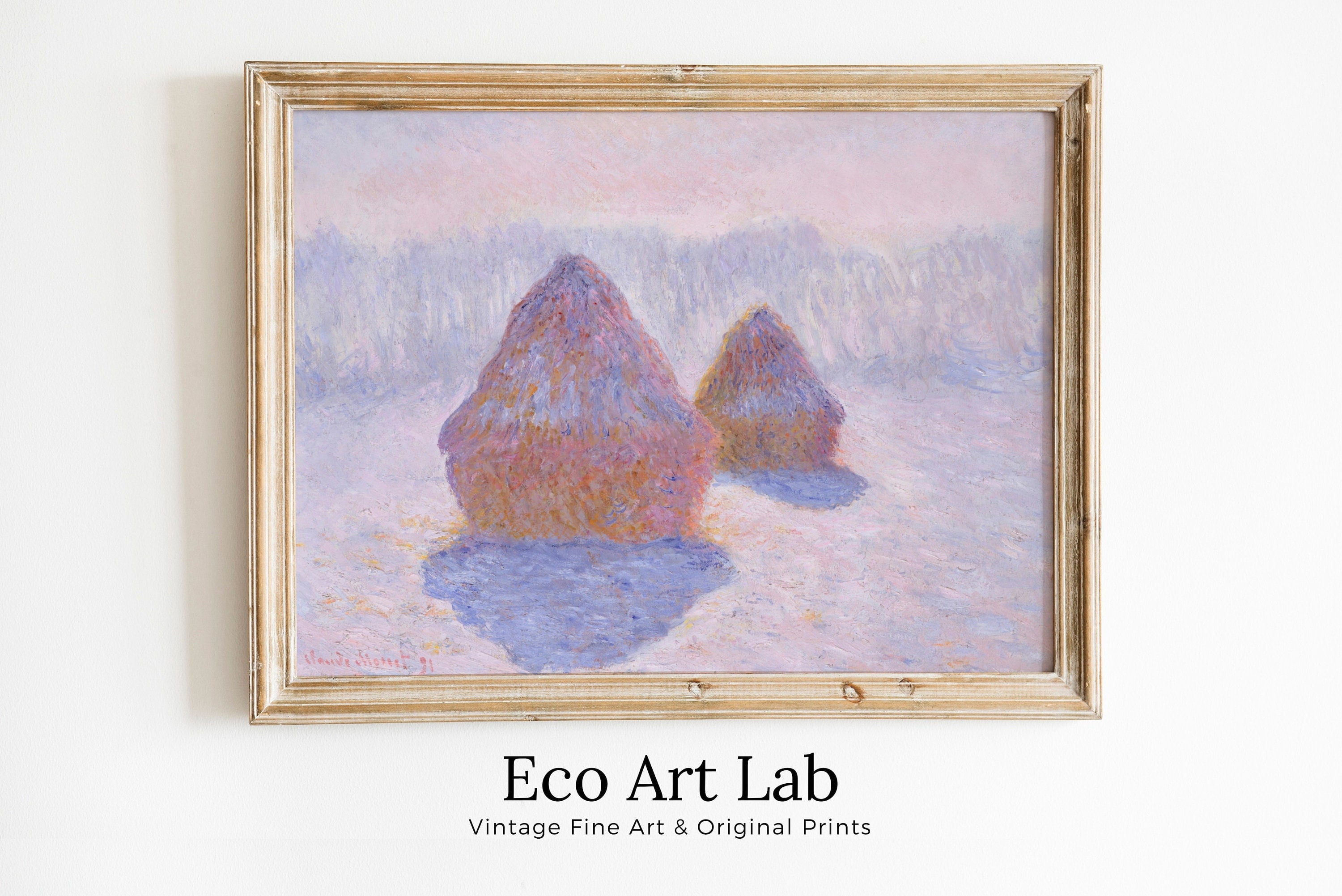 POSTER Stacks of Wheat Claude Monet Painting Famous Monet Art. Vintage ...