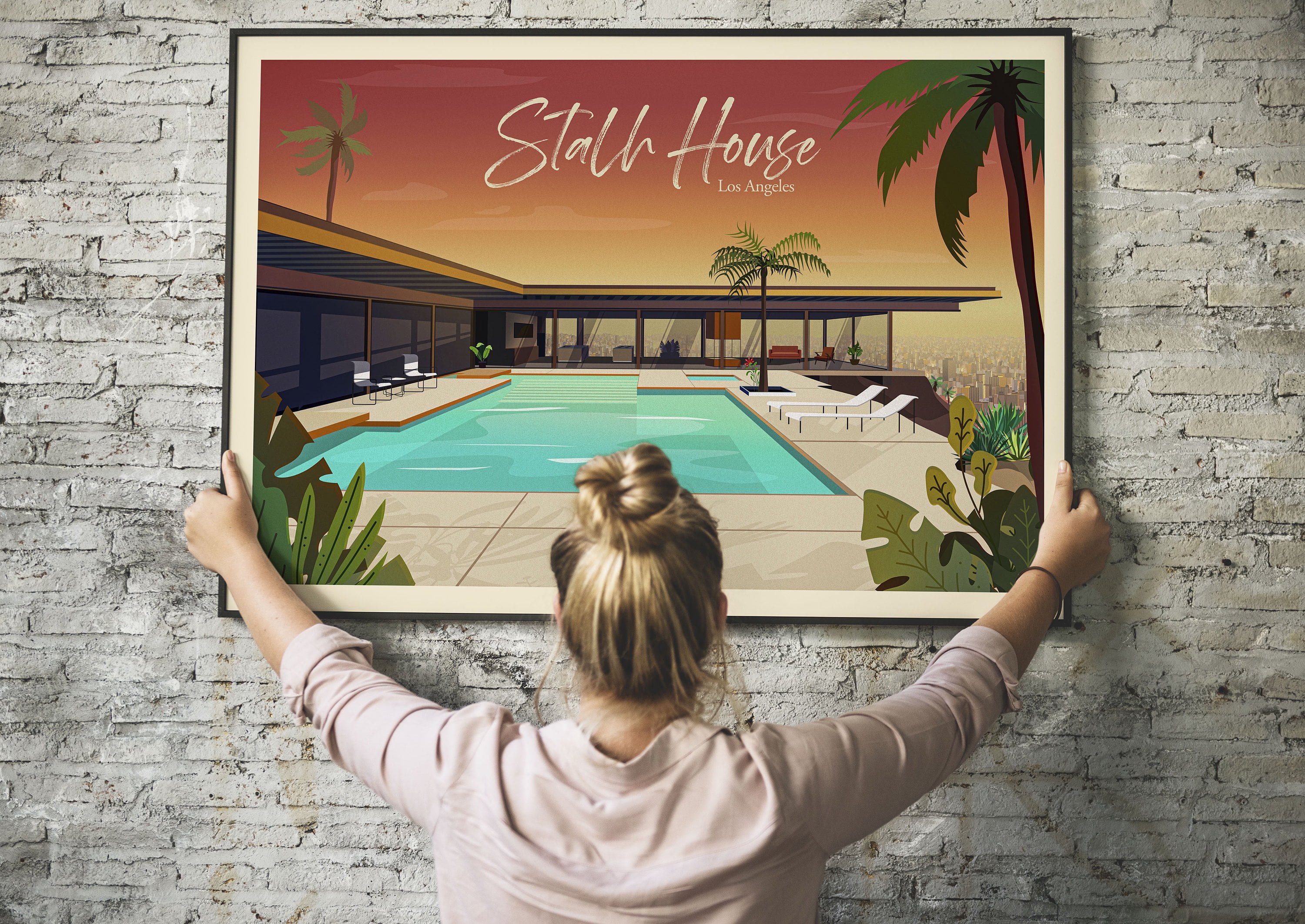 POSTER Stahl House Los Angeles, Case Study House, Iconic House ...