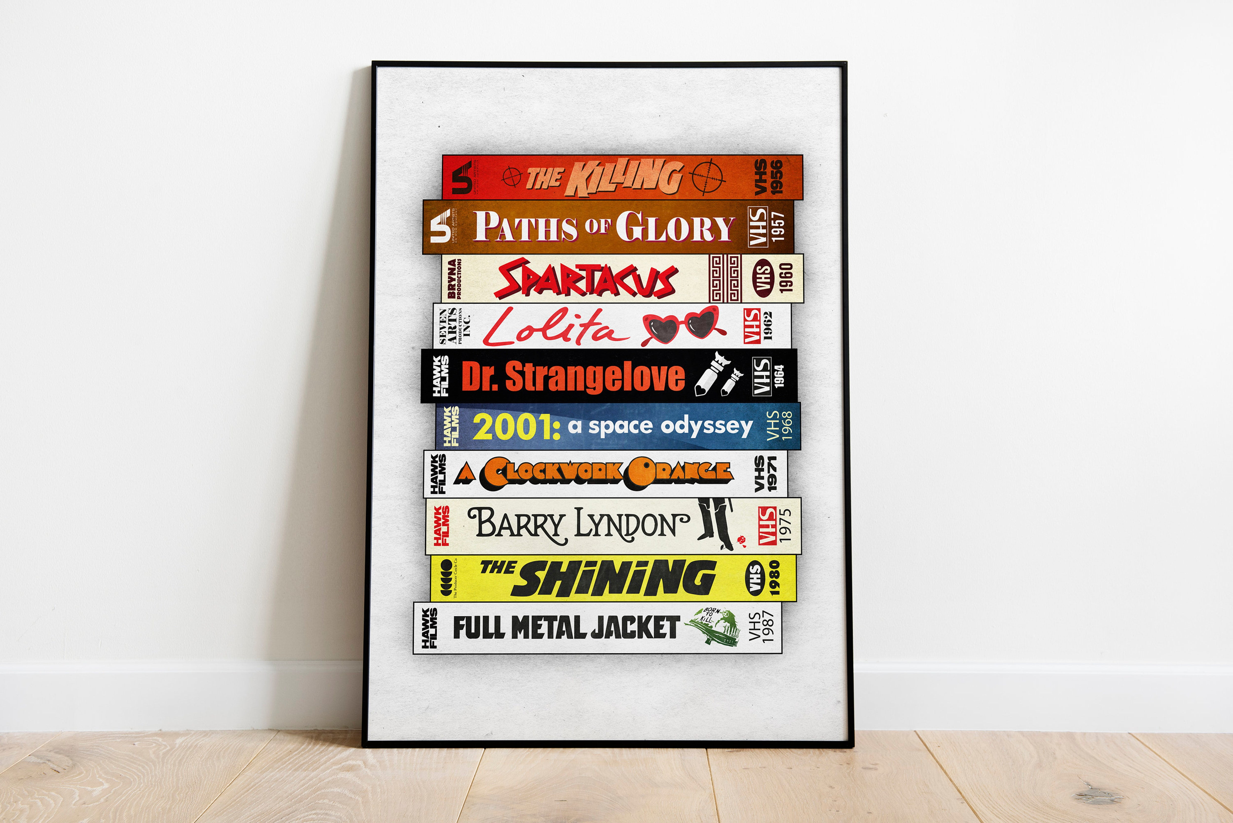 POSTER Stanley Kubrick Movie Poster Retro VHS Print - Birthday Wedding ...