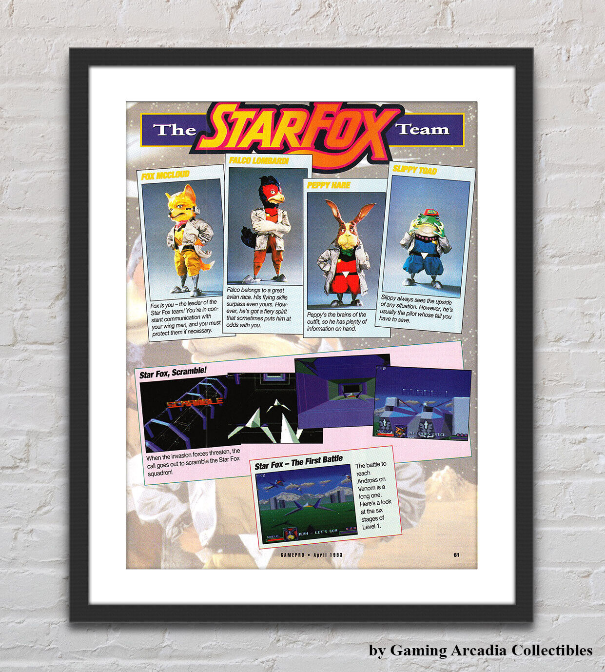 POSTER Star Fox Team Roster Super Nintendo SNES Poster-24x36-UNFRAMED ...