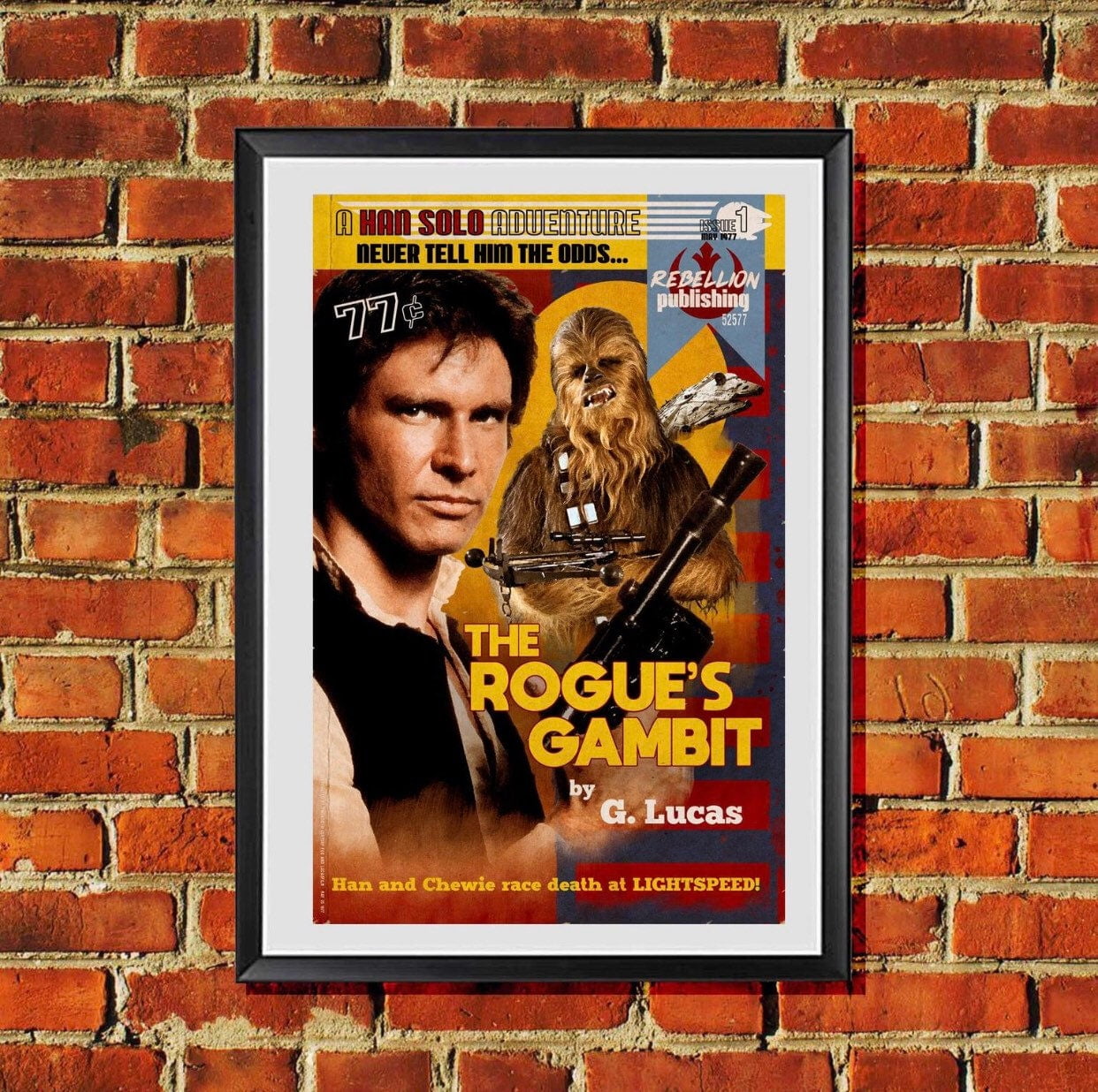 POSTER Star Wars Han Solo Chewbacca Pulp Novel Style Poster Original ...