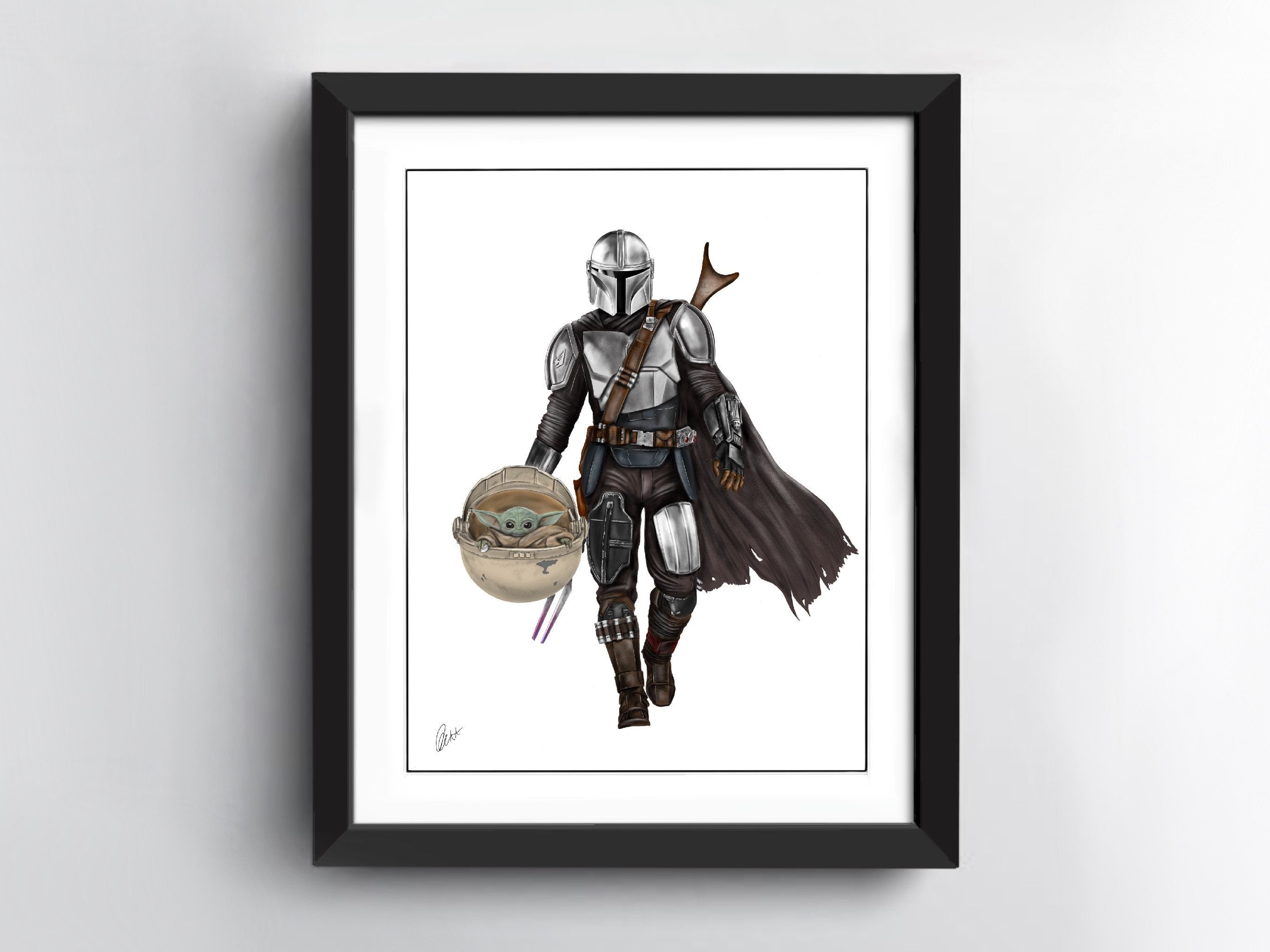 POSTER Star Wars Mandalorian Art Print | Hand Drawn illustration ...