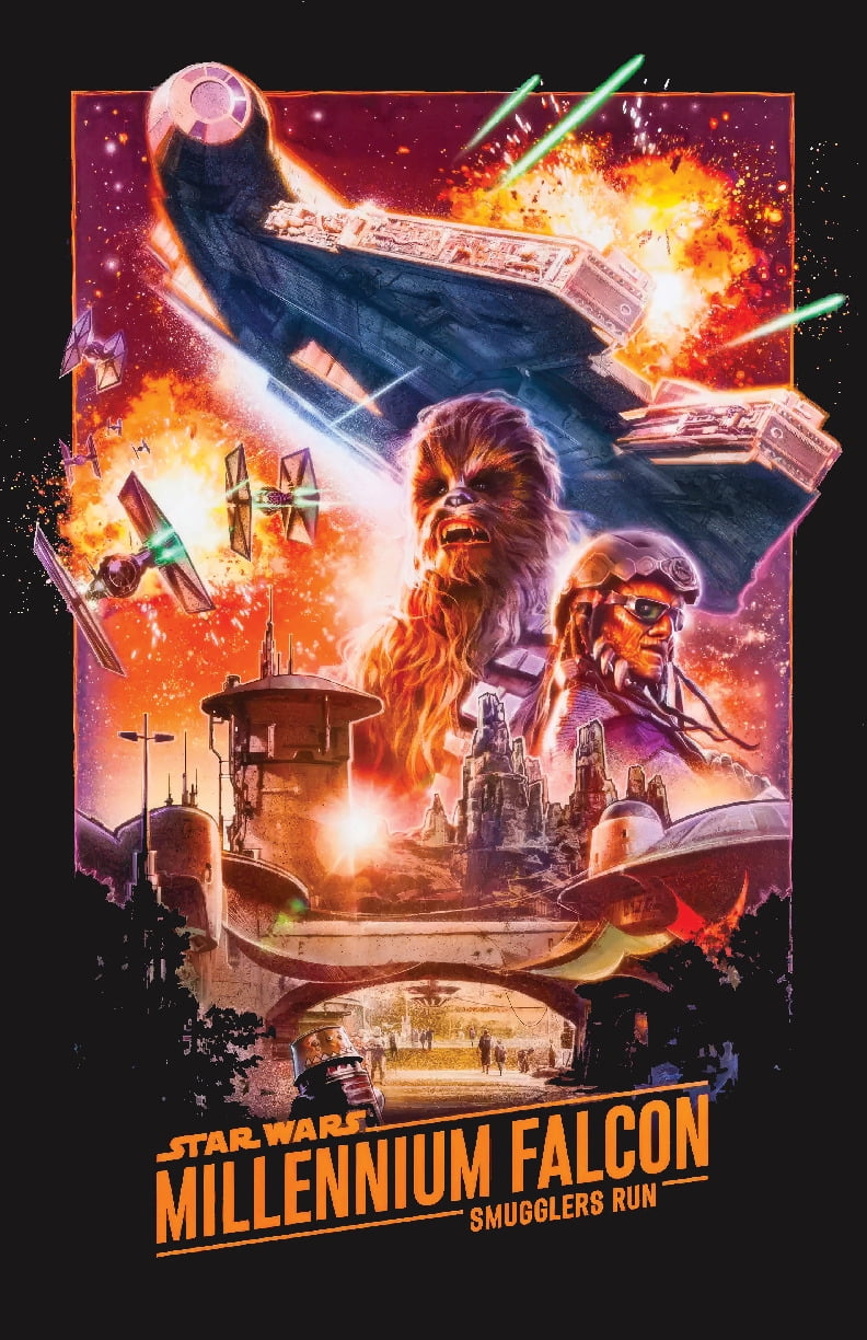 POSTER Star Wars Millennium Falcon Smugglers Run Wal Disney World ...