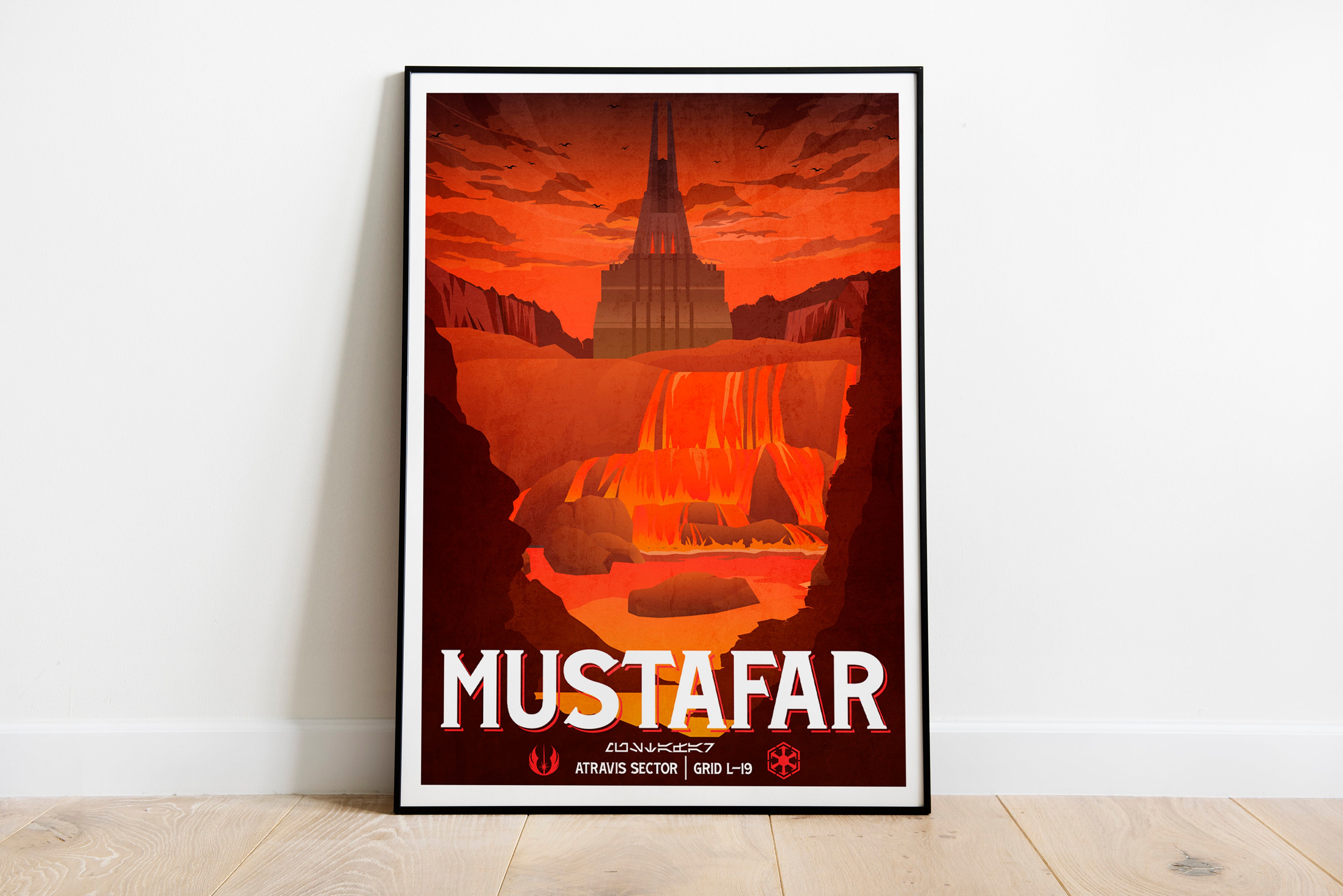 POSTER Star Wars Poster Retro Travel Print Postcard - Mustafar ...