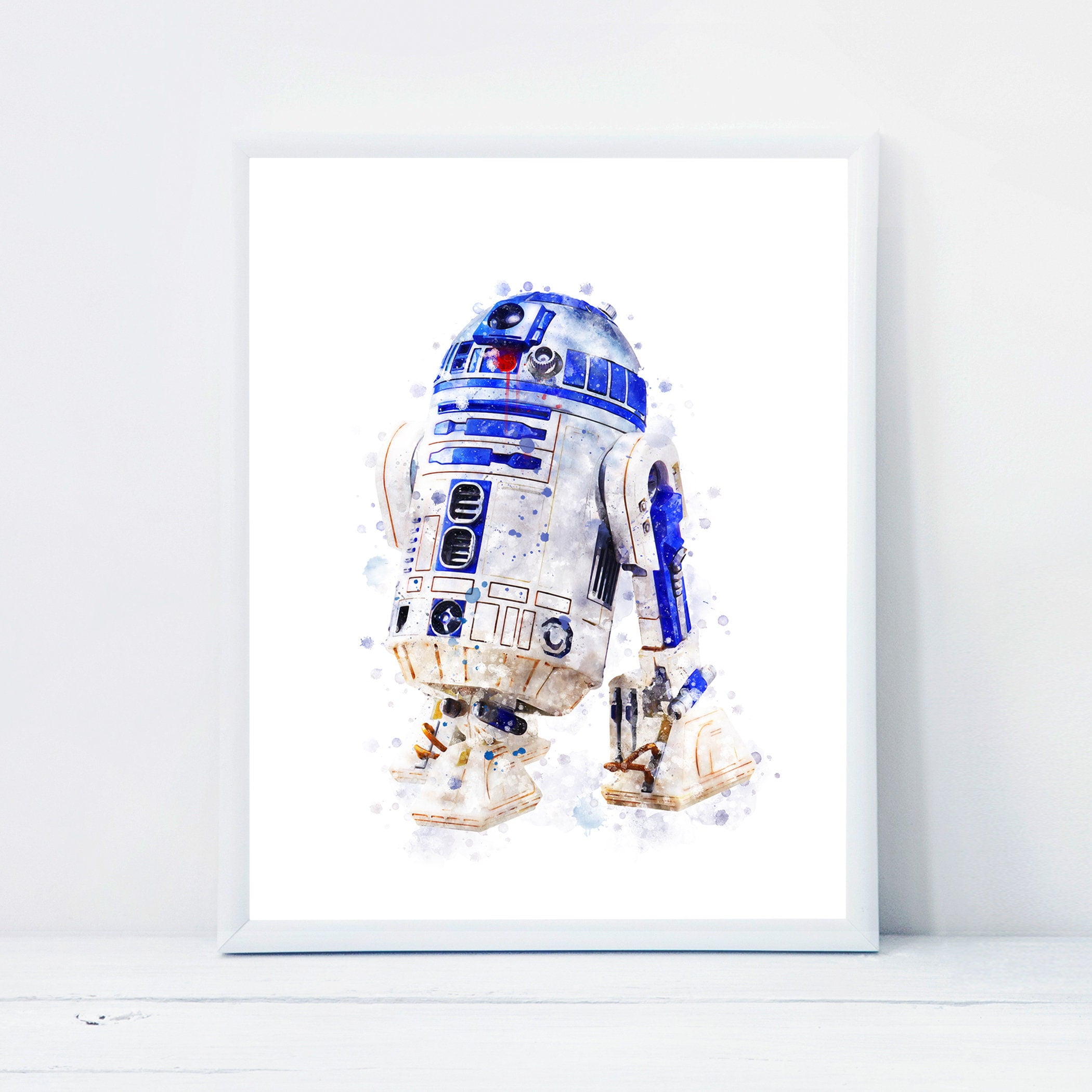 POSTER Star Wars R2D2 Watercolor Print R2D2 Movie Wall Art Painting ...