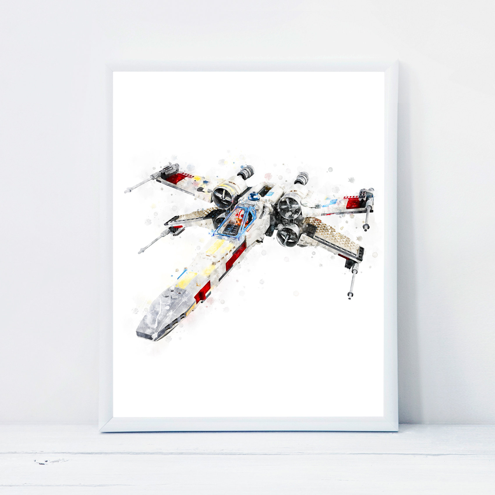 POSTER Star Wars X Wing Watercolor Print Star Wars Painting Star Wars X ...