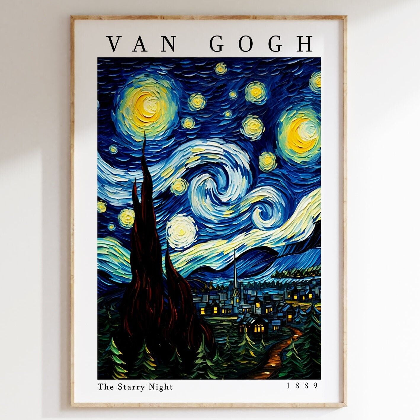 POSTER Starry Night Vincent Van Gogh Exhibition Poster Print-24x36 ...
