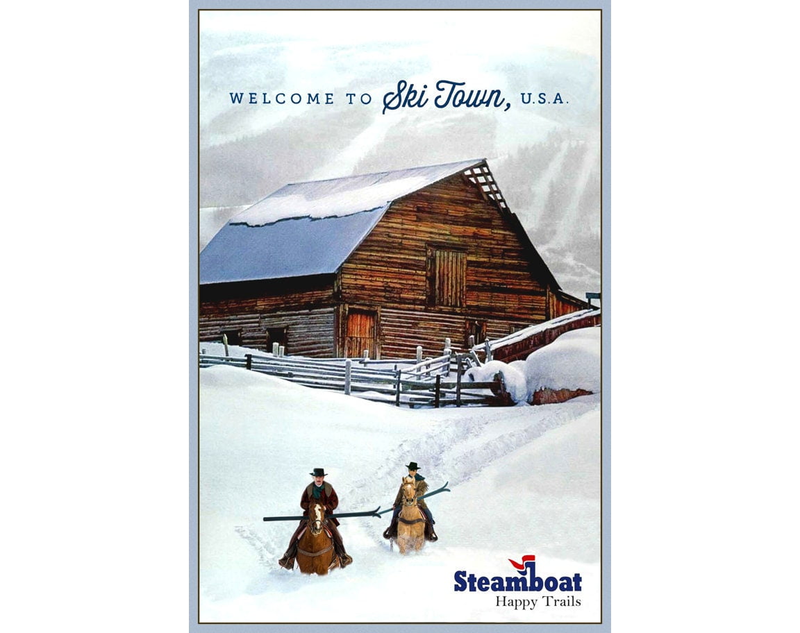 POSTER Steamboat Springs Colorado Happy Trails Snow Barn Ski Winter ...
