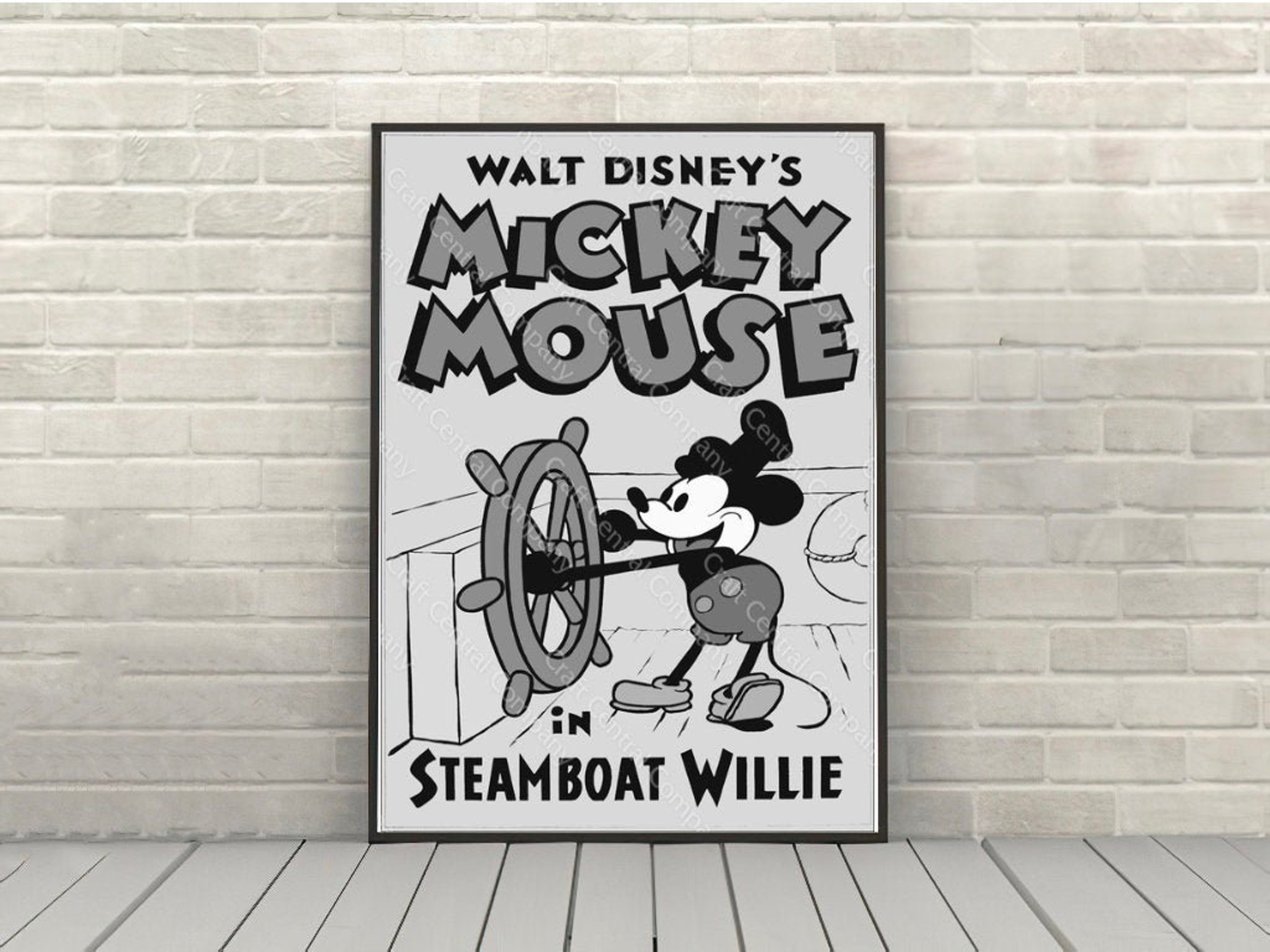 POSTER Steamboat Willie Poster Mickey Mouse Poster Vintage Disney Movie ...