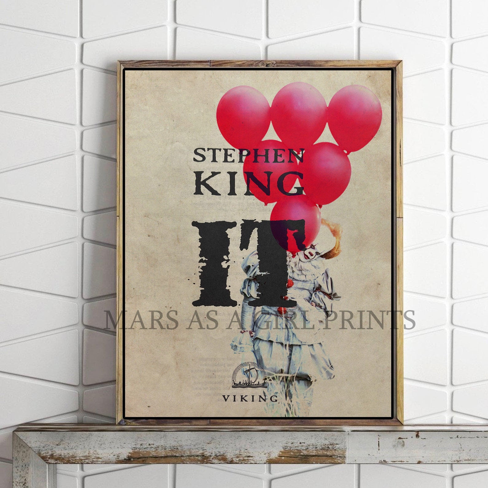 POSTER Stephen King IT Pennywise Upcycled Book Page Art Print-UNFRAMED ...
