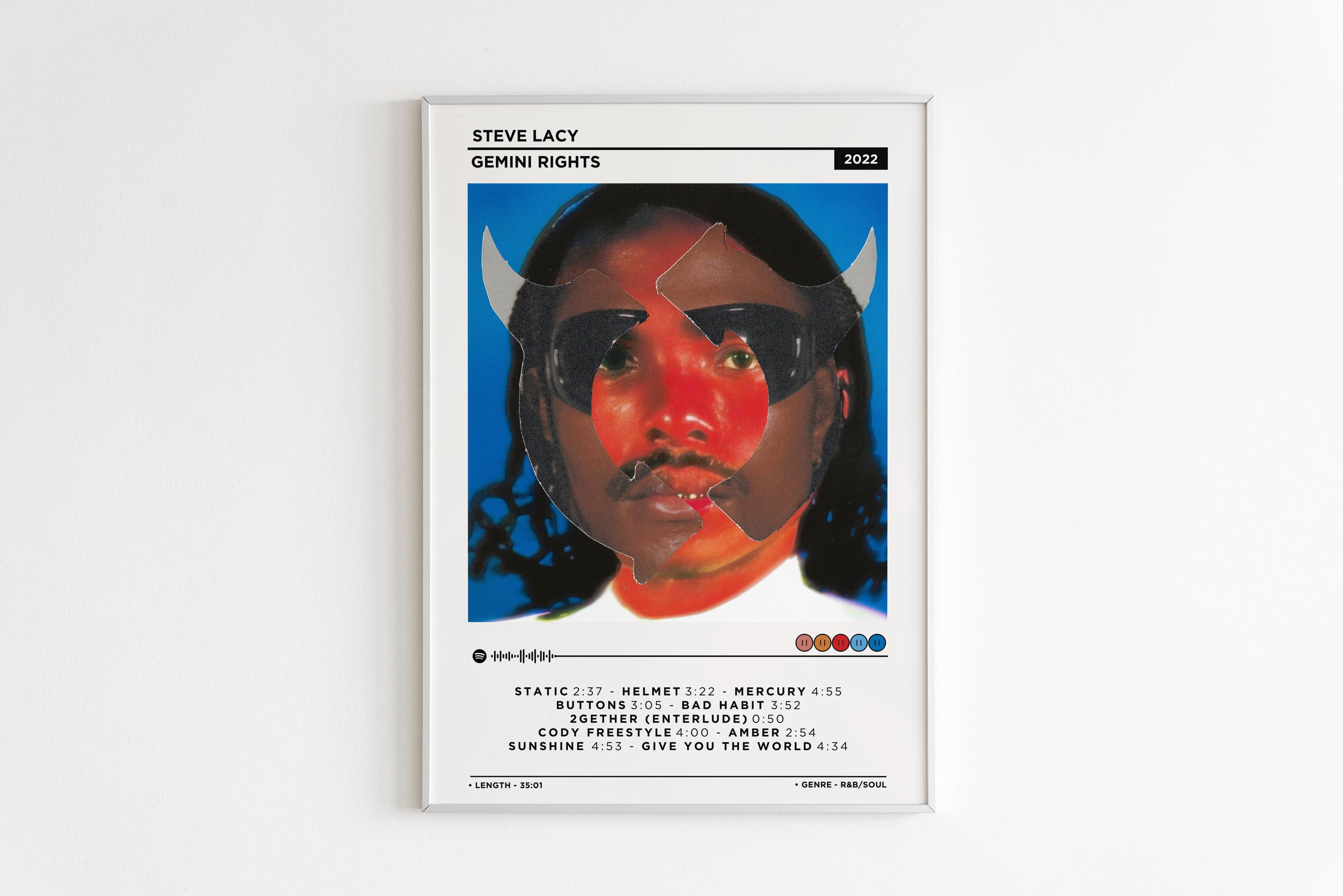 POSTER Steve Lacy - Gemini Rights Album Poster / Album Cover Poster ...