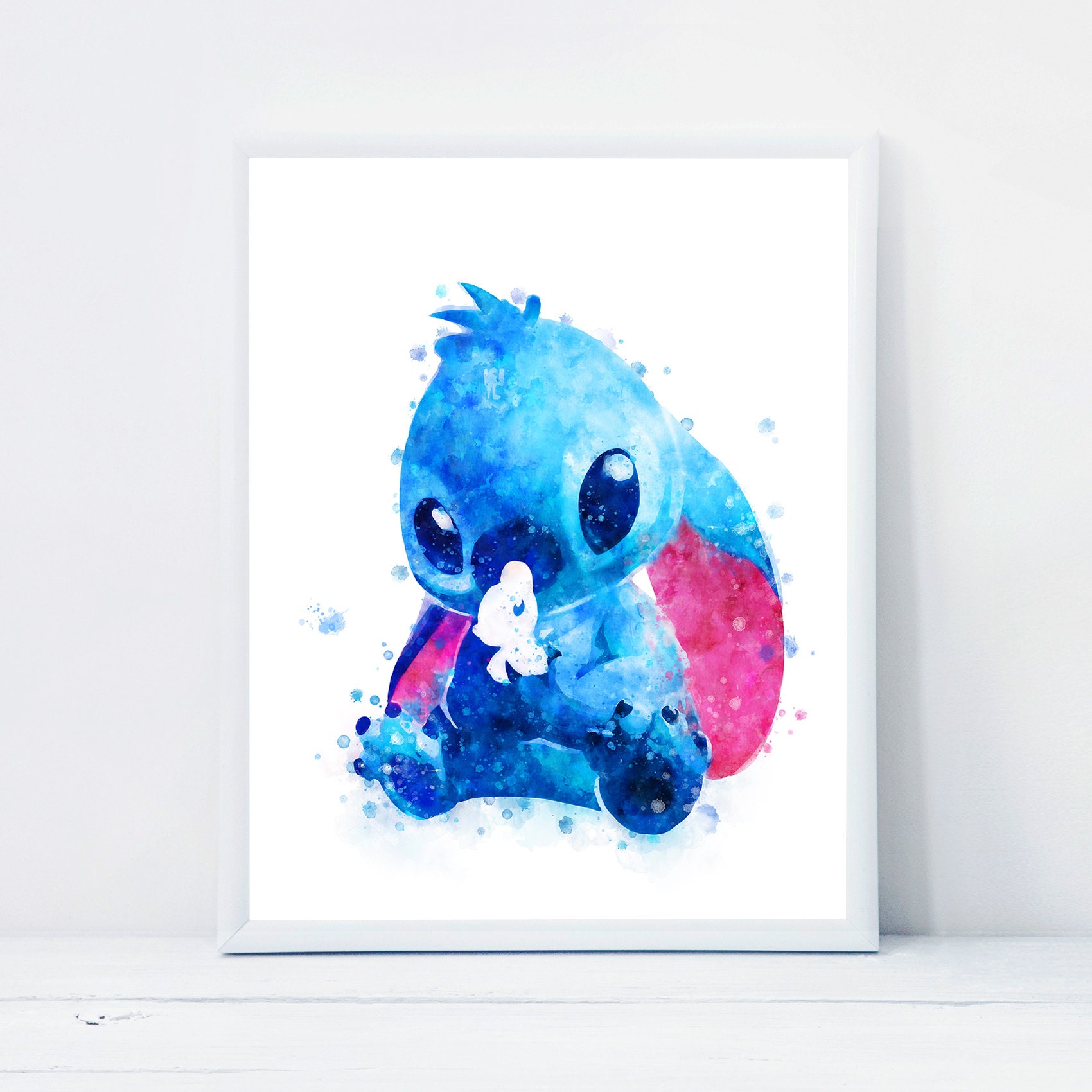 POSTER Stitch Print Stitch Watercolor Ohana Means Family Printable Art ...