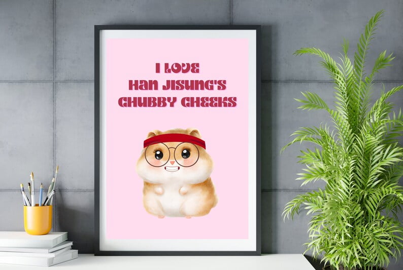 POSTER Stray Kids Han Jisung Chubby Cheeks Art Print Poster, SKZ Han ...