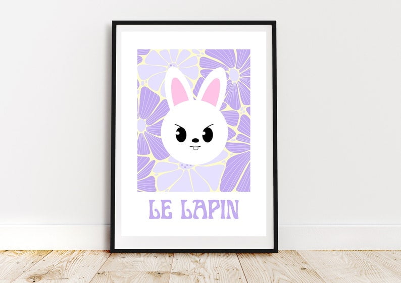 POSTER Stray Kids Lee Know Leebit Poster, Skzoo Poster SKZ Art Print, Rabbit Le Lapin, French ...
