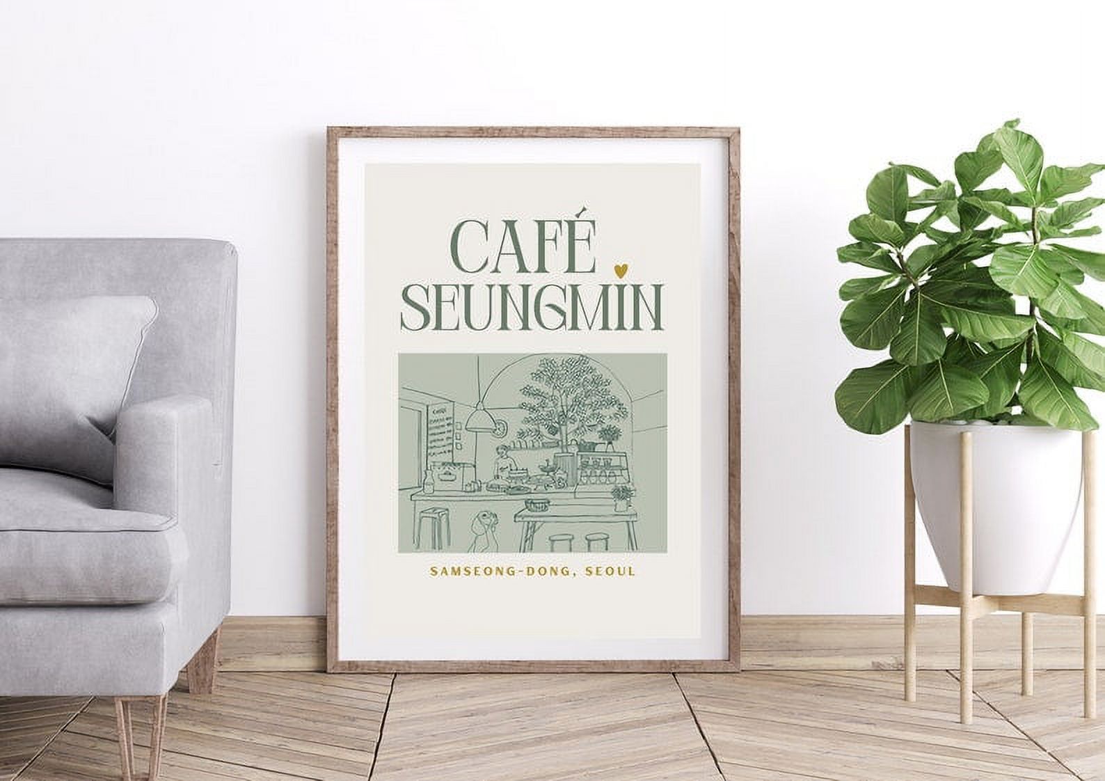 POSTER Stray Kids Seungmin Art Print Poster, Korean Cafe Seungmin SKZ ...