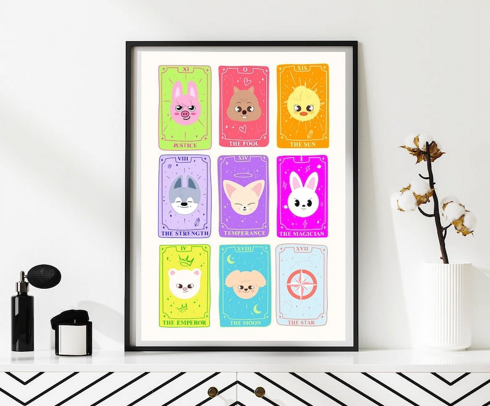 POSTER Stray Kids Skzoo Tarot Card Art, SKZ Poster, Poster, Neon ...