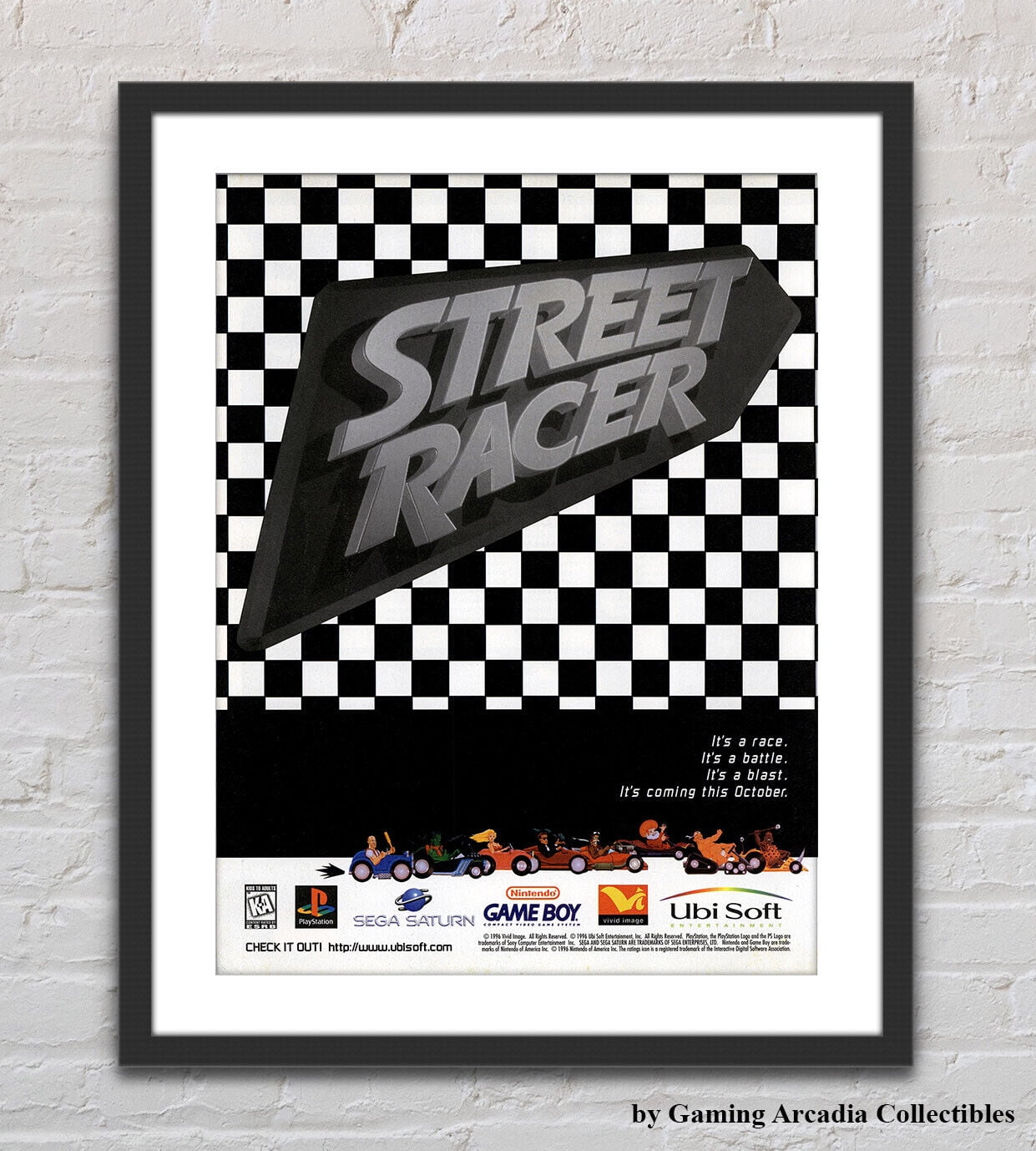 POSTER Street Racer PS1 Sega Saturn Game Boy Poster-24x36-UNFRAMED ...