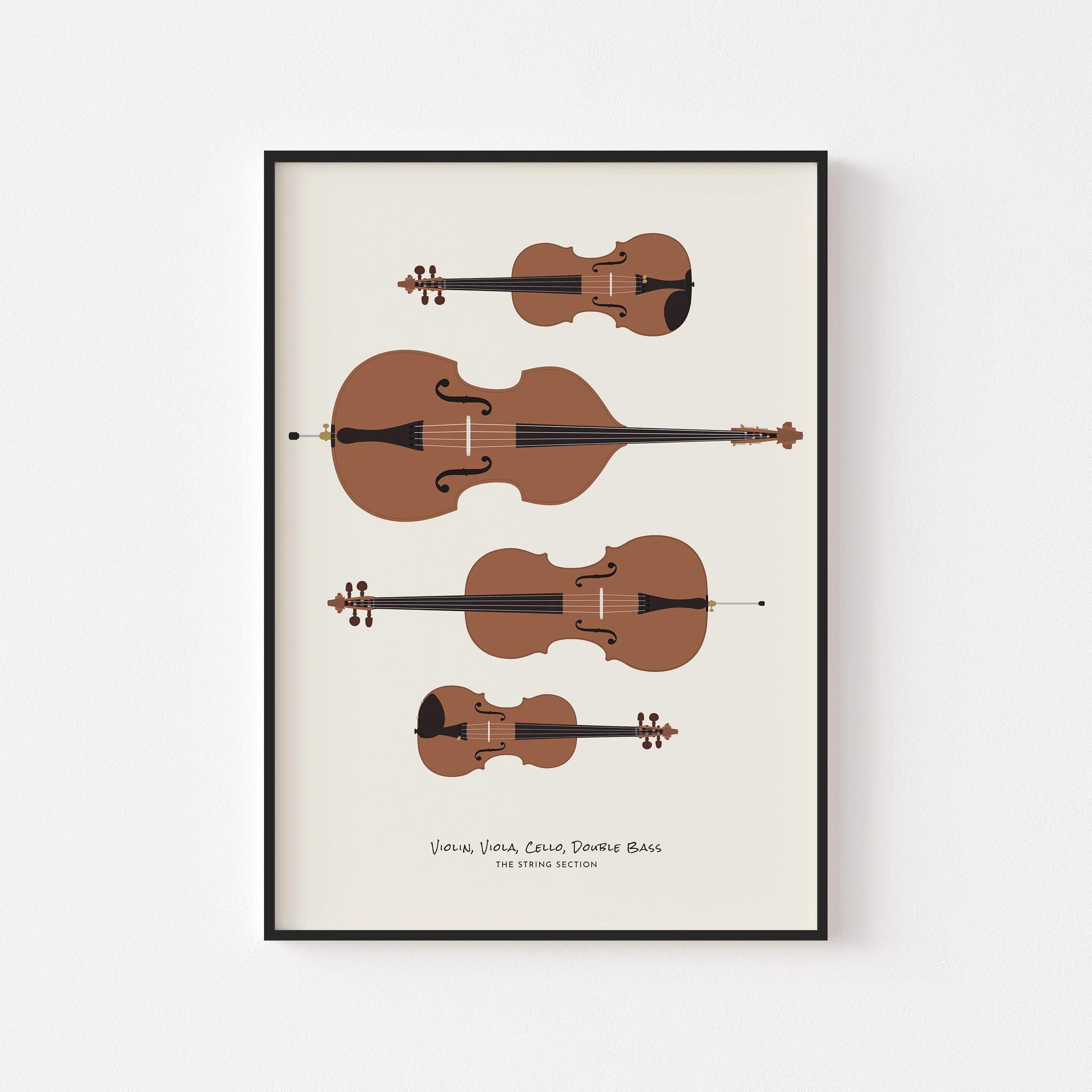 Poster String Section Print Violin Viola Cello Double Bass