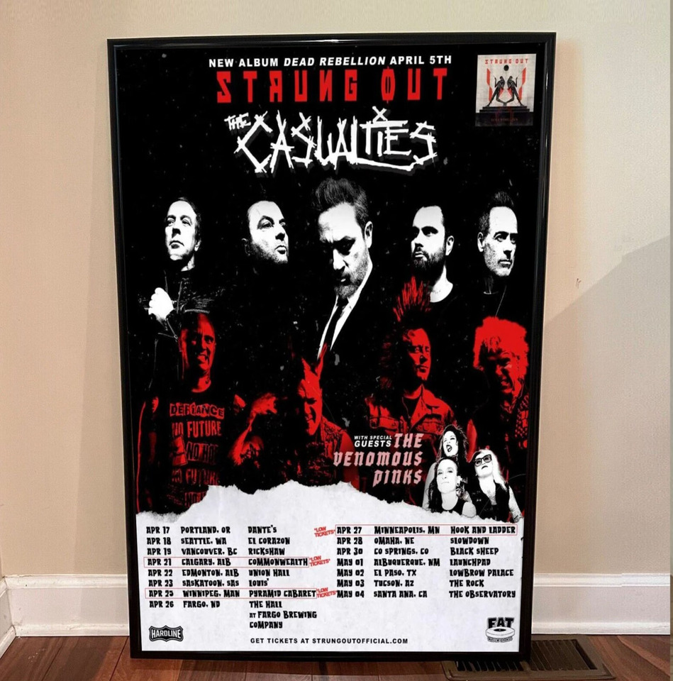 POSTER Strung Out + The Casualties Tour 2024 Poster-12x18-UNFRAMED ...