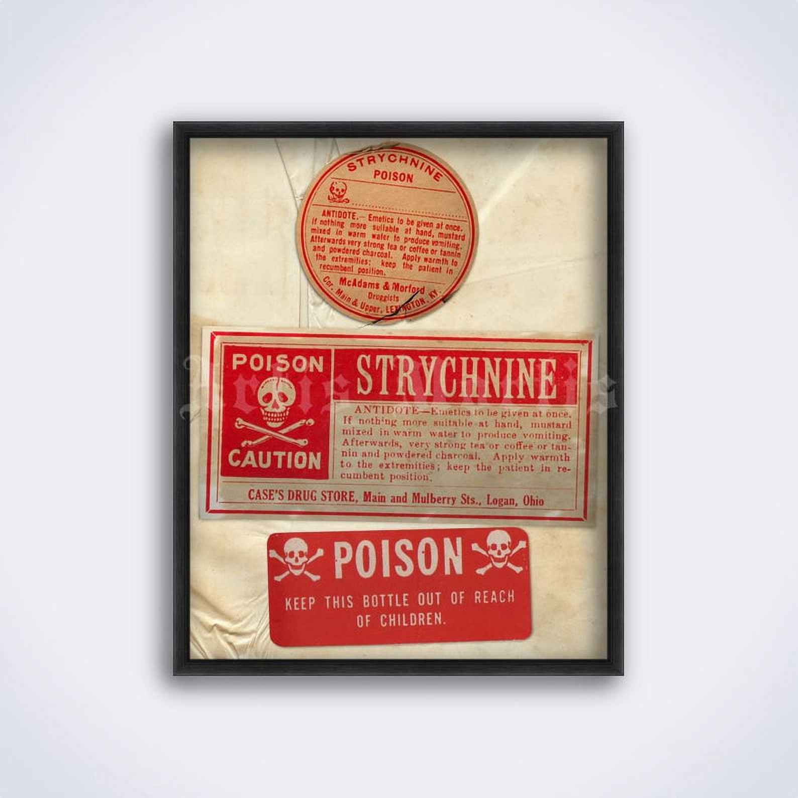 POSTER Strychnine Poison - vintage apothecary labels poster, deadly ...