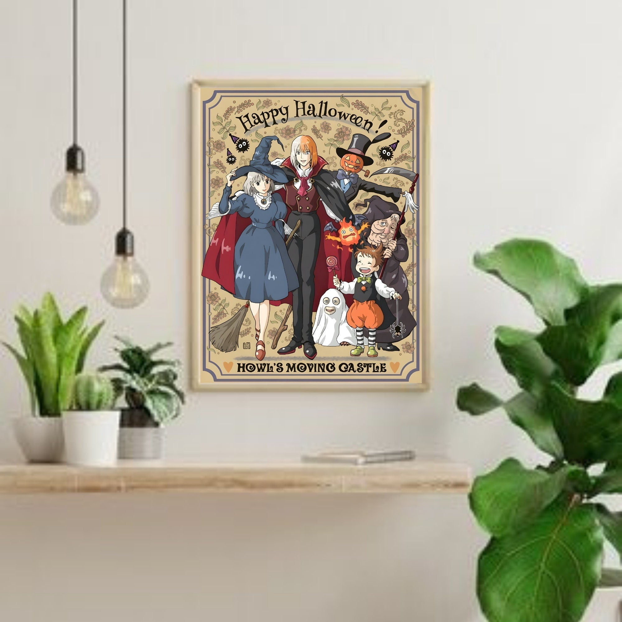 POSTER Studio Ghibli Halloween Poster, Howls Moving Castle Halloween ...