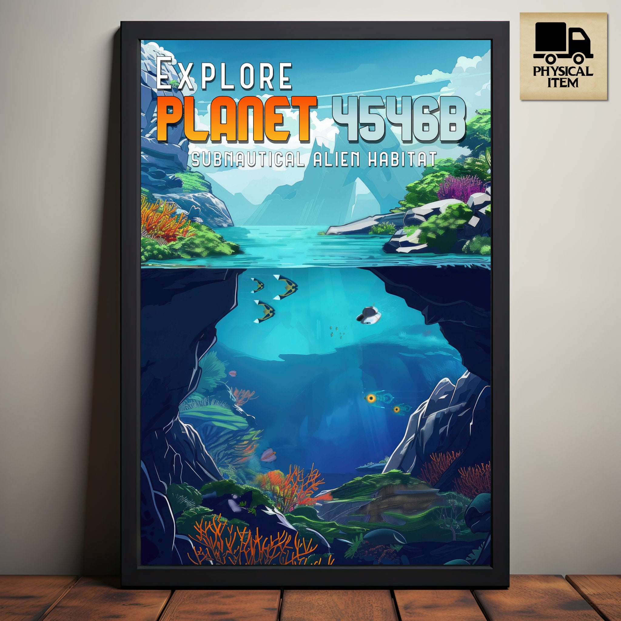POSTER Subnautica Travel Poster, Explore Planet 4546B, Gaming Gift ...