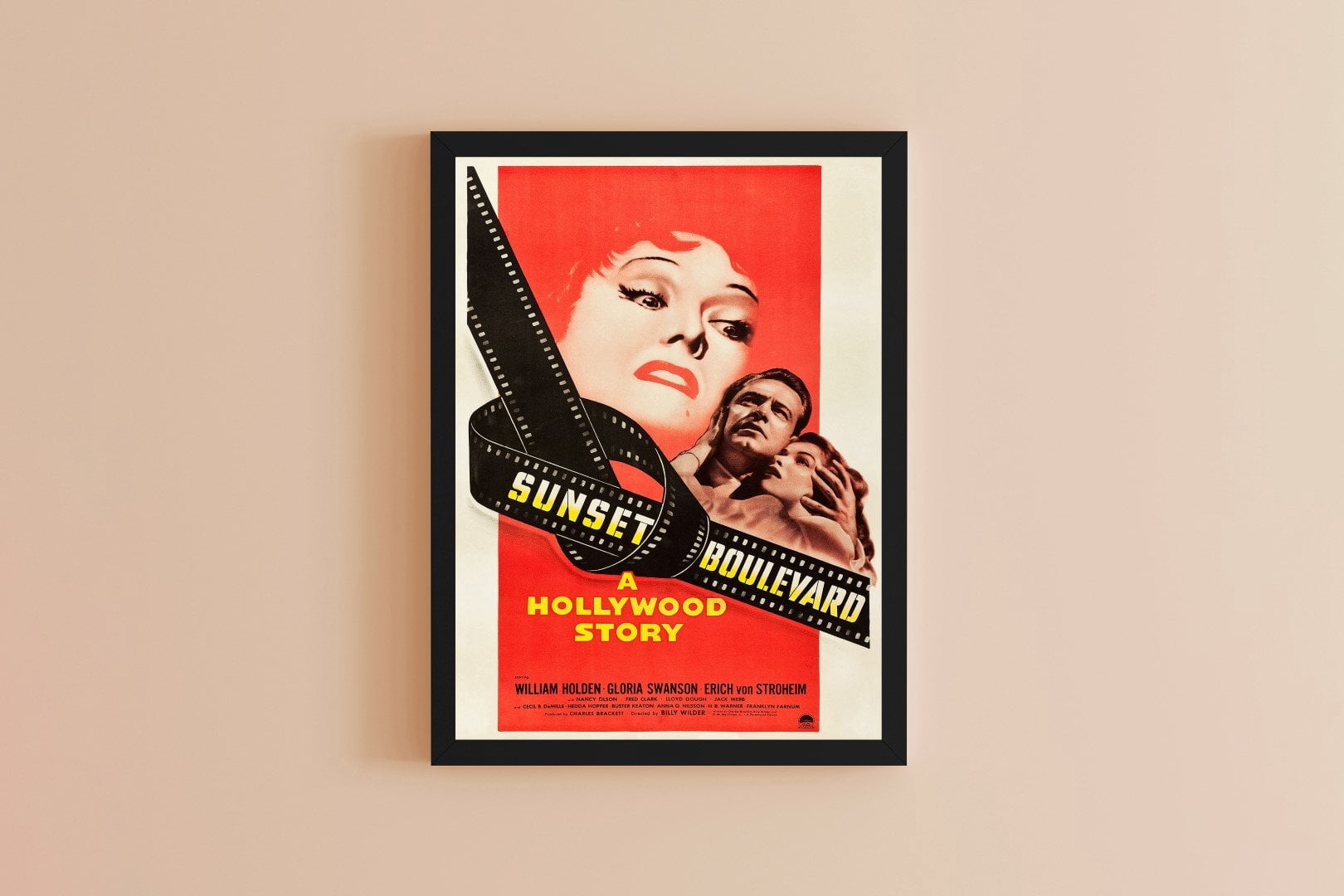 POSTER Sunset Boulevard Film Noir Movie Advertising Poster In A Black ...