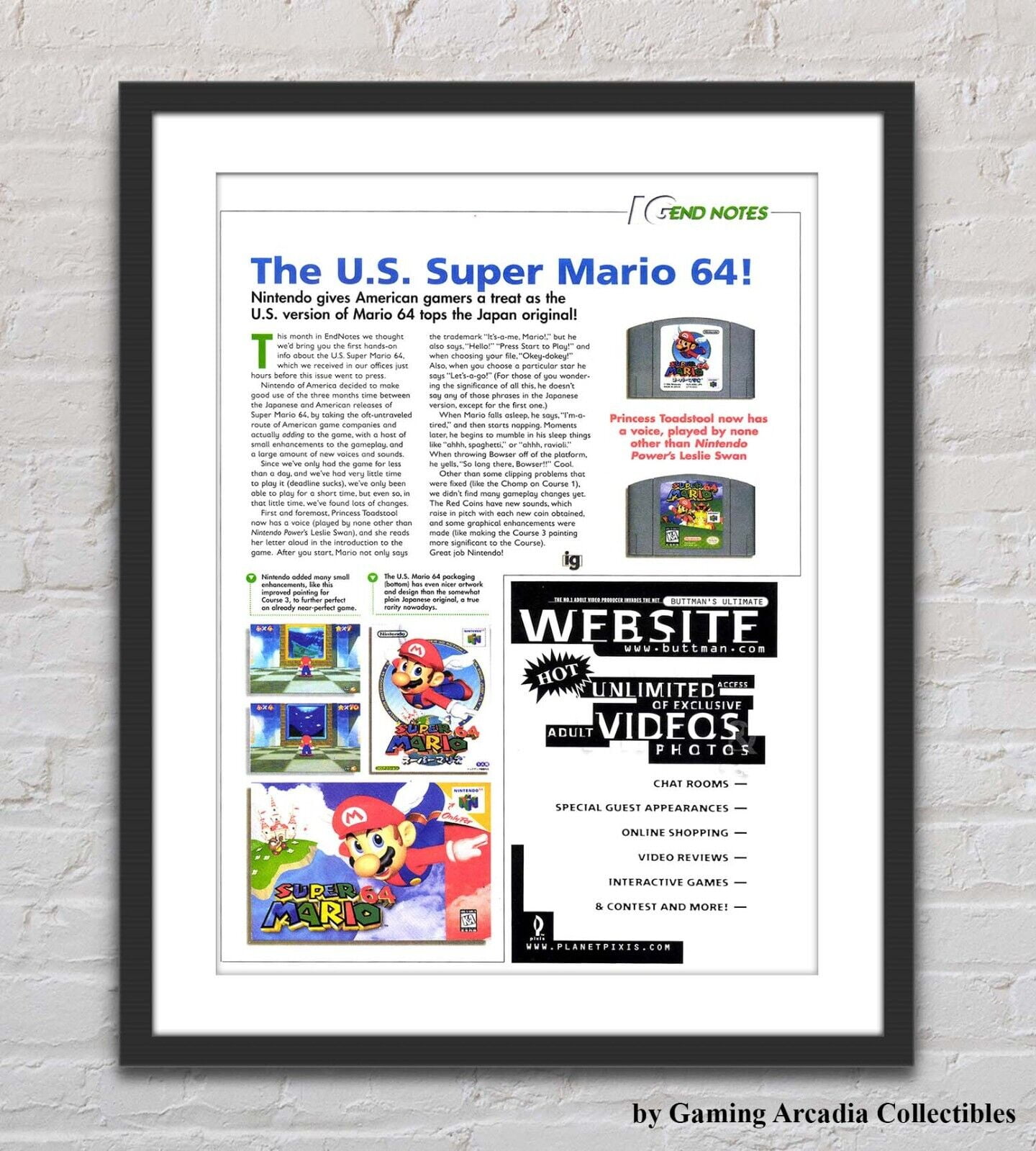 POSTER Super Mario 64 Nintendo 64 N64 Glossy Promo Ad Poster-24x36 ...