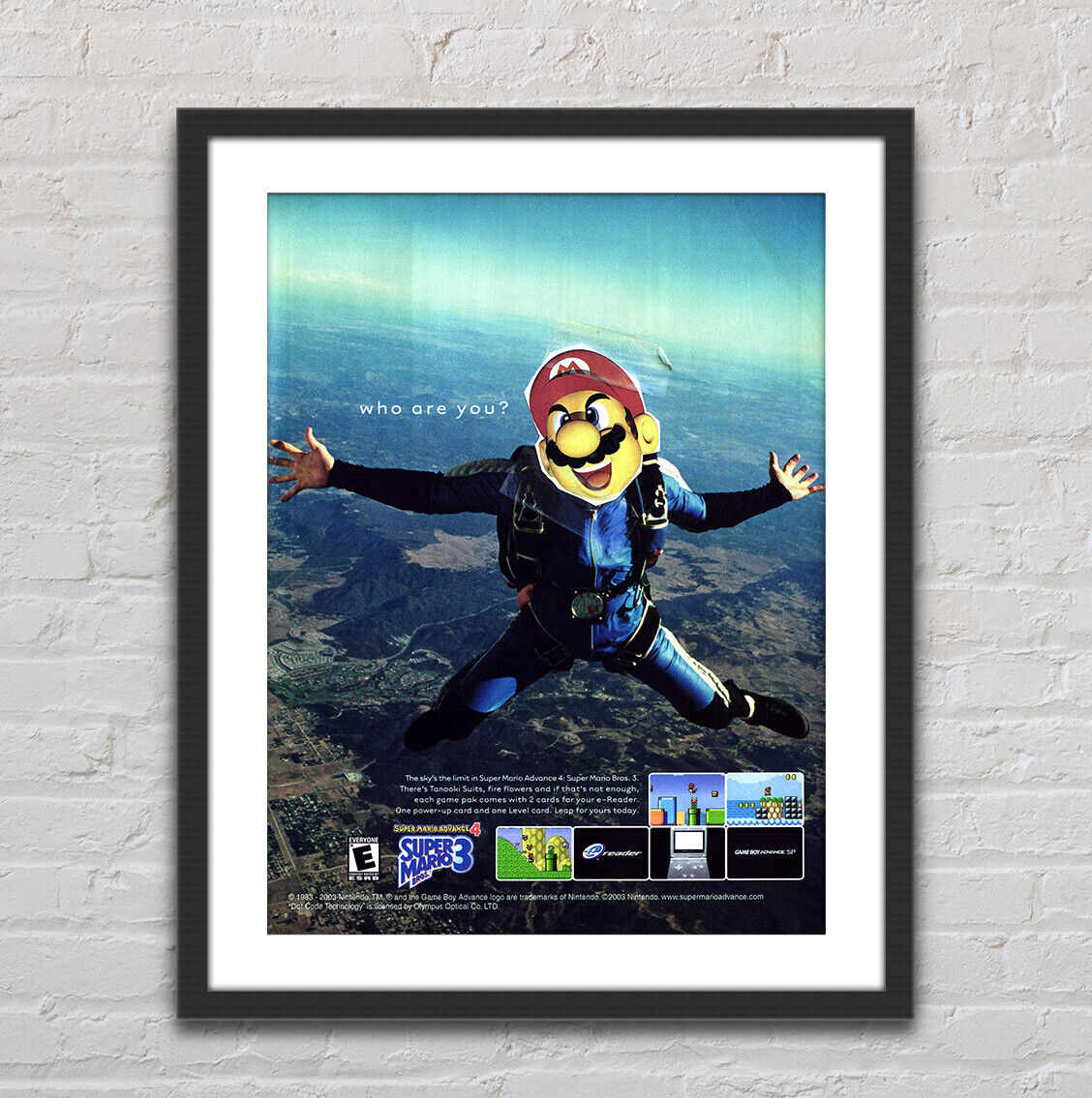 POSTER Super Mario Advance 4 Super Mario Bros. 3 GBA Promo Poster 18" x ...