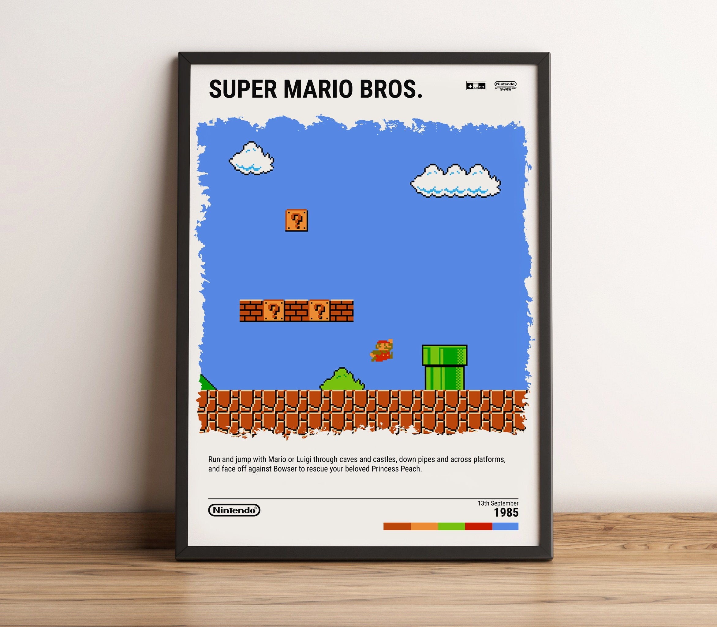 POSTER Super Mario Bros. (1985) NES Poster - Video Game Art Print ...