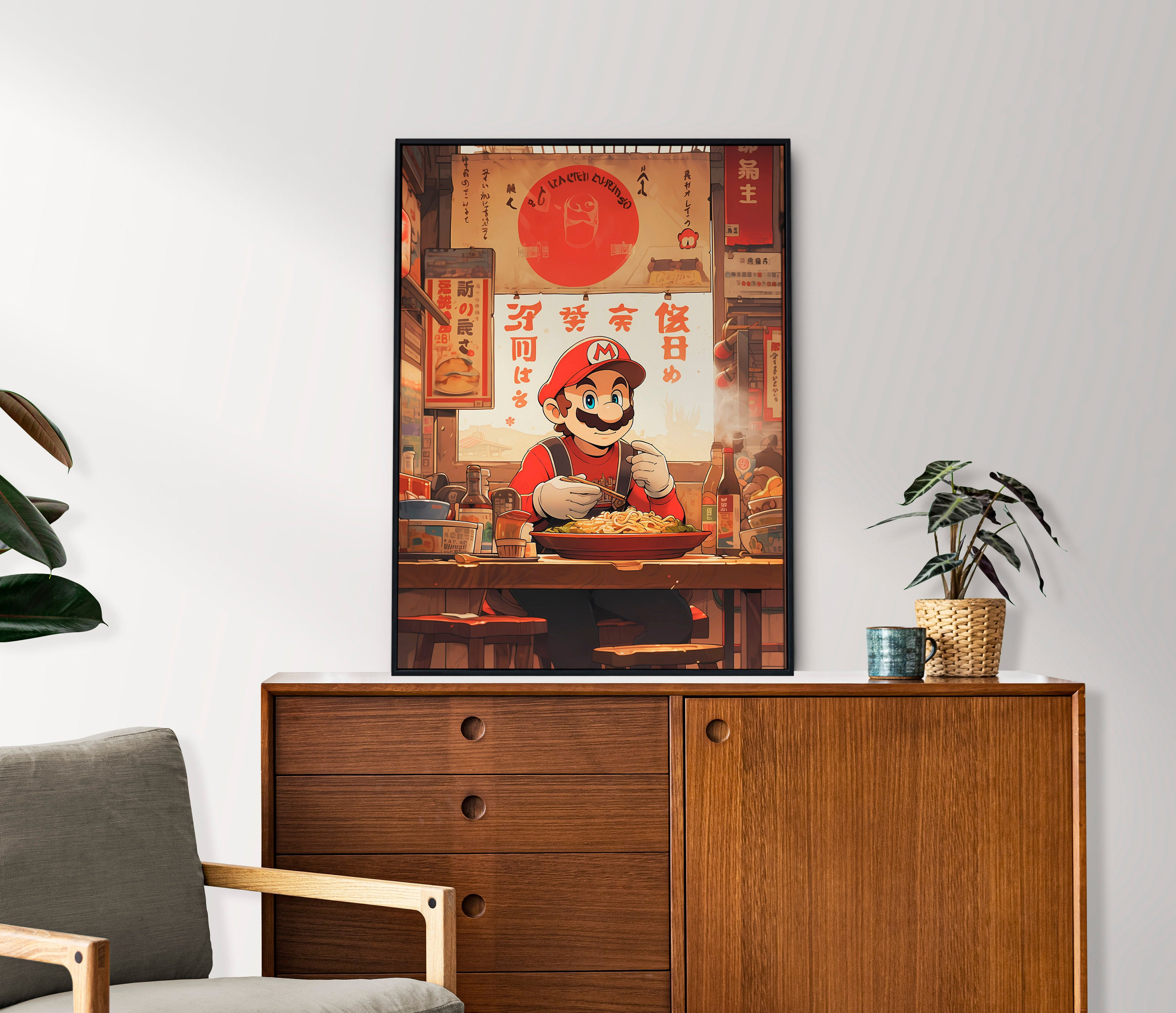POSTER Super Mario, Ramen Series #3, Japanese Tapestry Style, Wall Art ...