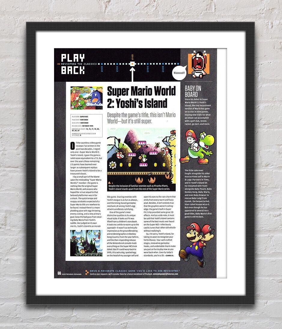 POSTER Super Mario World 2 Yoshi's Island SNES Glossy Review Poster ...