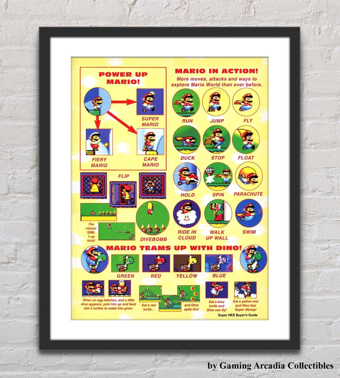POSTER Super Mario World Super Nintendo SNES Glossy Review Poster-12x18 ...