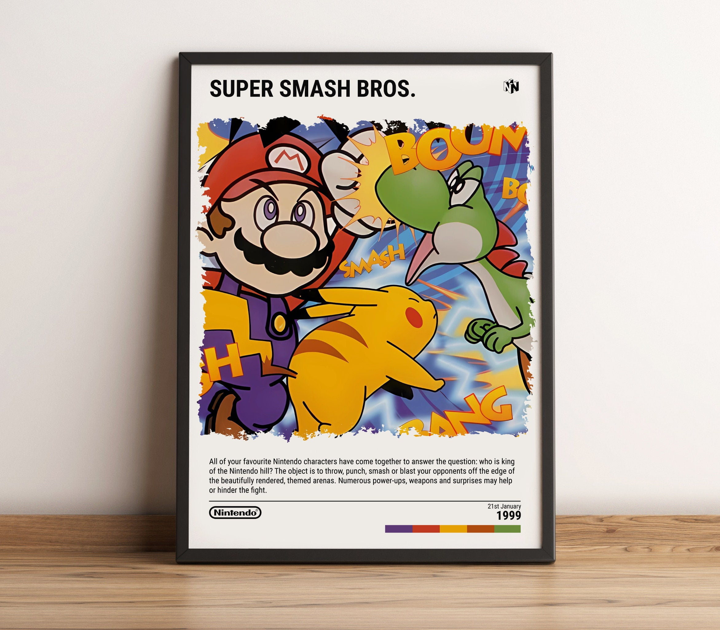 POSTER Super Smash Bros. (1999) N64 Poster - Video Game Art Print ...