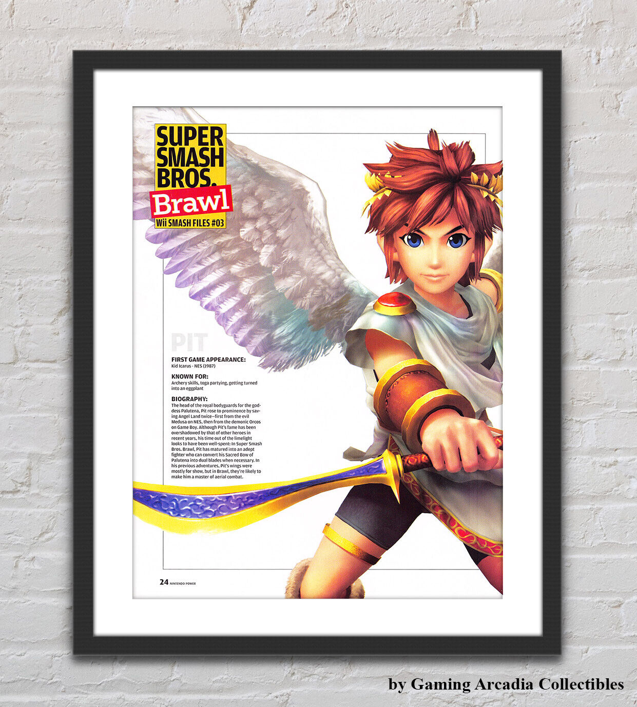 POSTER Super Smash Bros Brawl Wii Pit Poster-24x36-UNFRAMED - Walmart.com