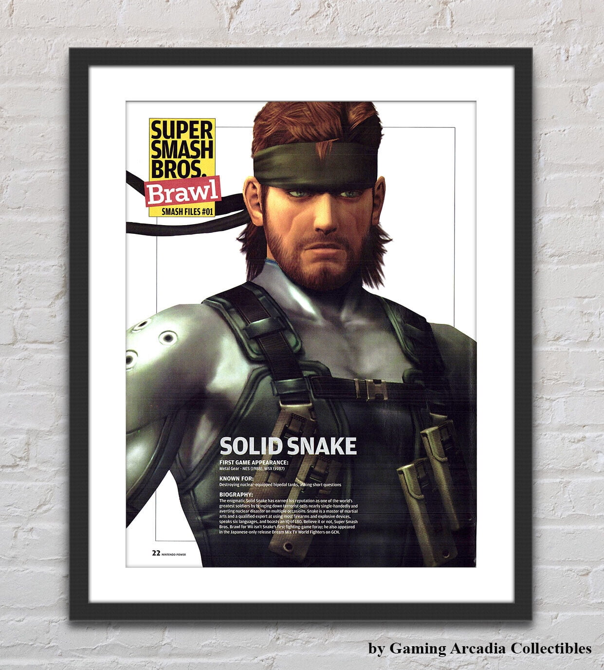 POSTER Super Smash Bros Brawl Wii Solid Snake Poster-24x36-UNFRAMED ...