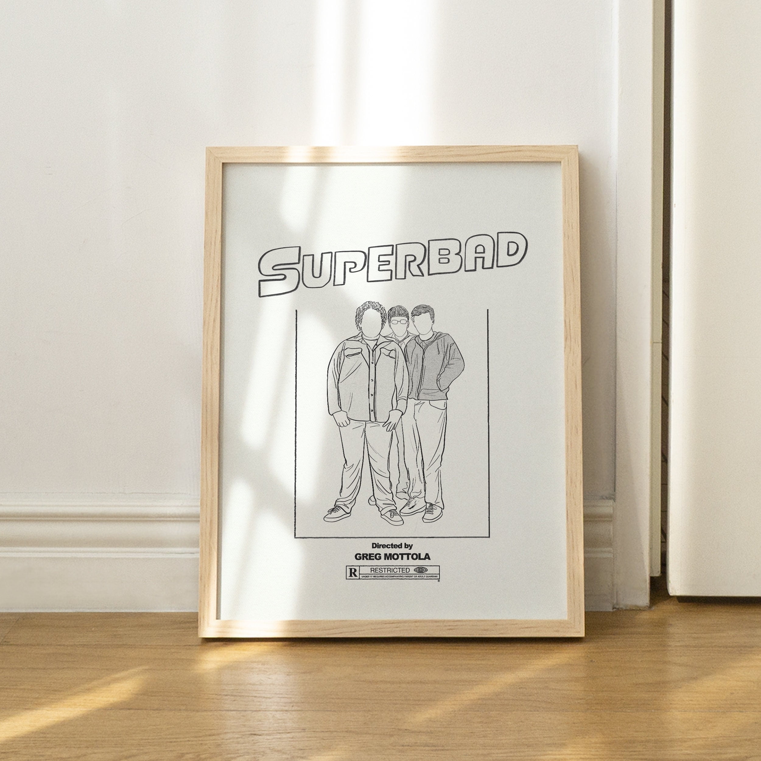 POSTER Superbad Poster | Greg Mottola | Movie Poster | Black and White ...