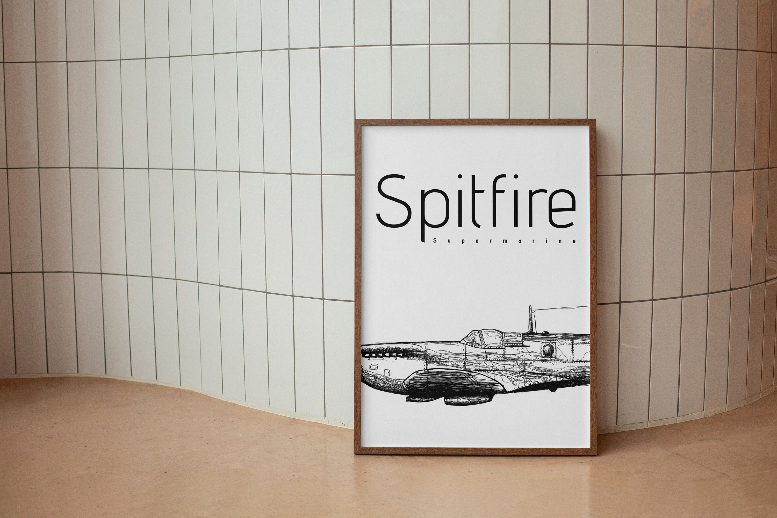 POSTER Supermarine Spitfire - ww2 British Fighter Plane - Minimalist ...