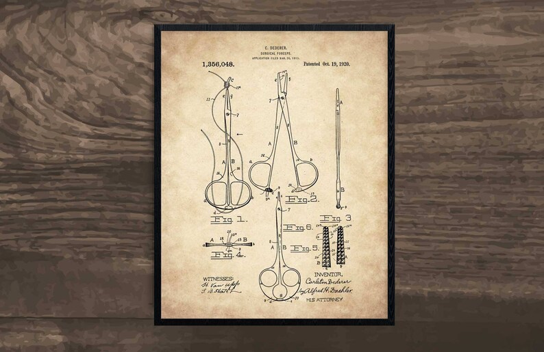 POSTER Surgical Forceps, doctor gift, medical student gift, medical art ...