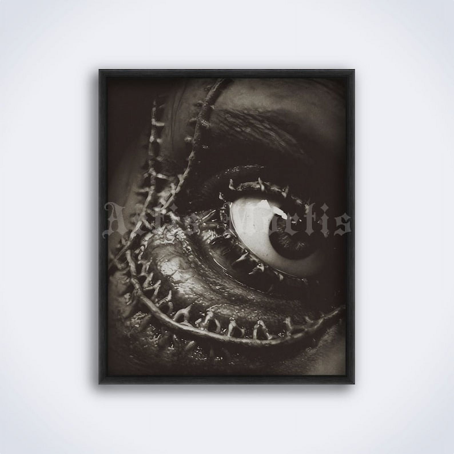 POSTER Sutures on the face, vintage body horror photo, scary eye ...