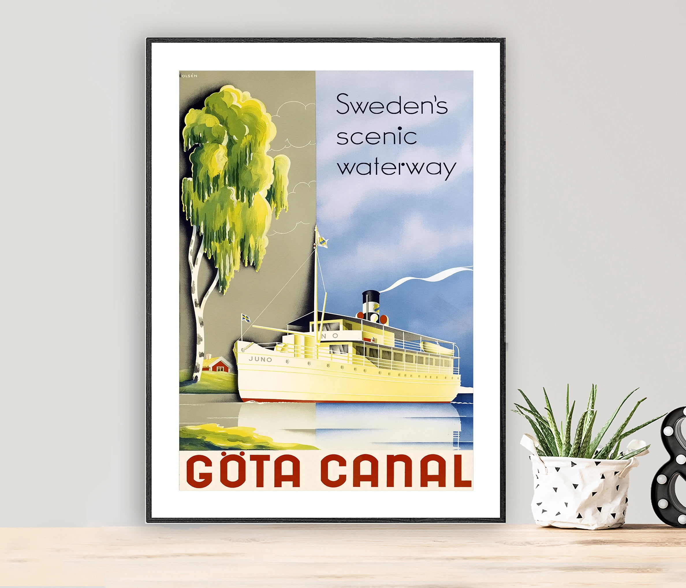 POSTER Sweden Göta Canal Vintage Travel Poster - Retro Göta Canal ...