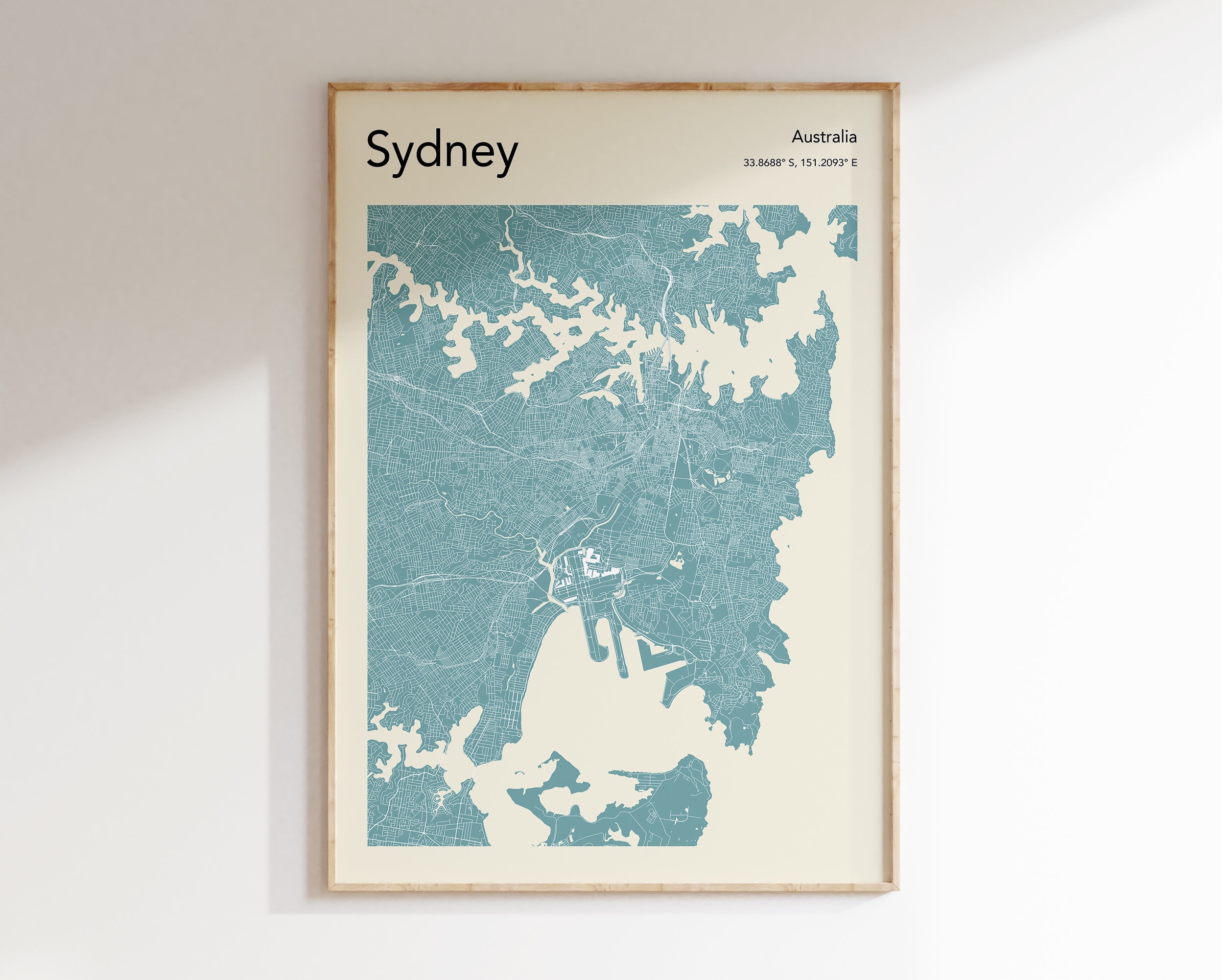 POSTER Sydney Map Poster, , Sydney City Map Print, Blue Sydney City Map ...