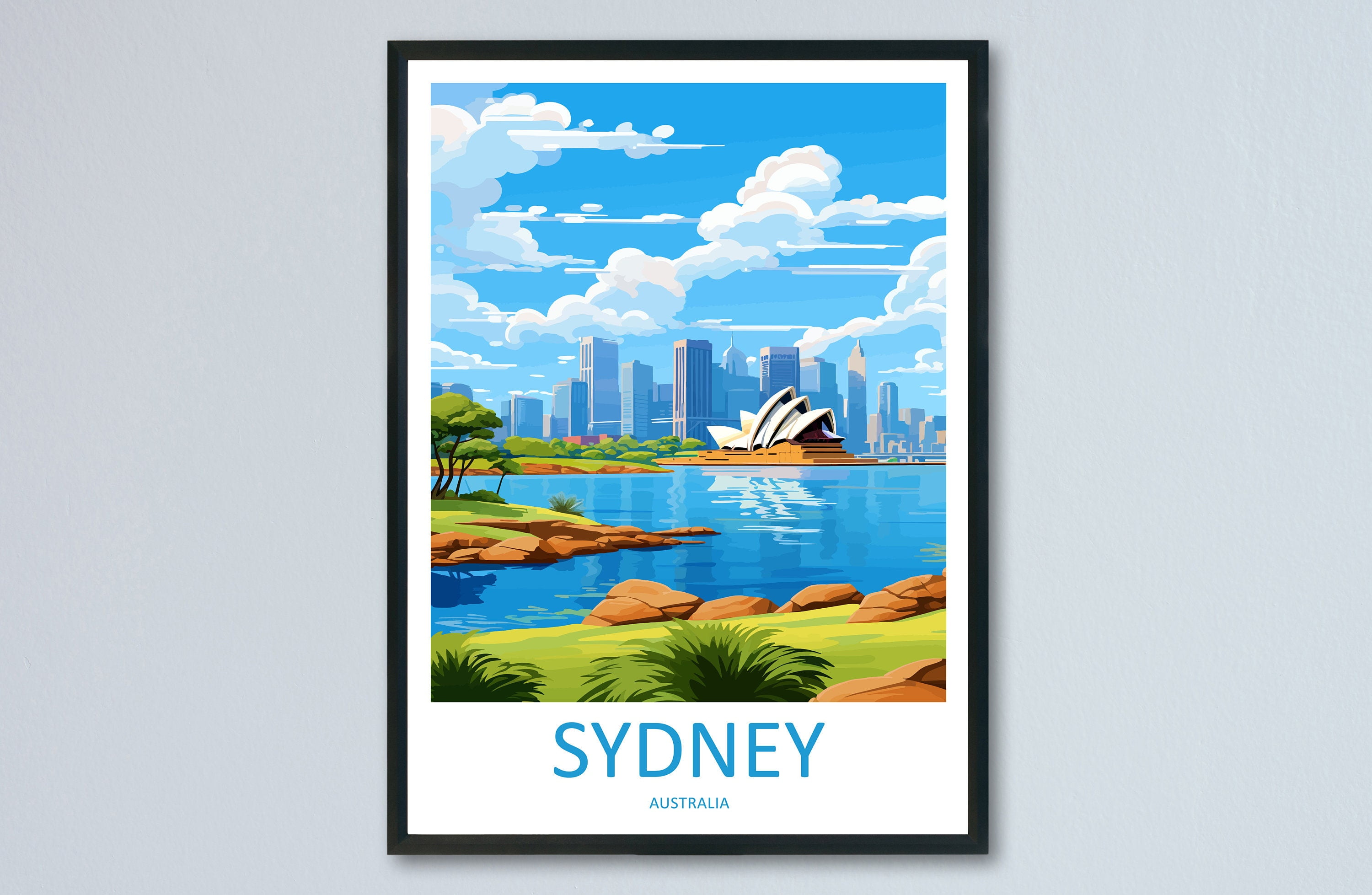POSTER Sydney Opera House Travel Print Wall Art Sydney Opera House Wall ...