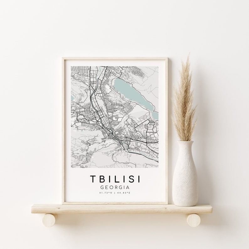 POSTER TBILISI Georgia Map Print, City Map Poster, unique gift idea ...