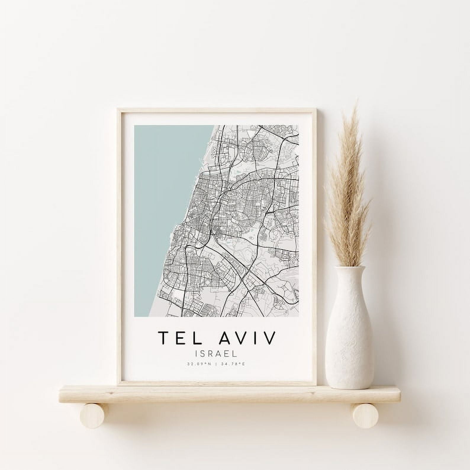 POSTER TEL AVIV Israel Map Print, City Map Poster, birthday gift, city ...