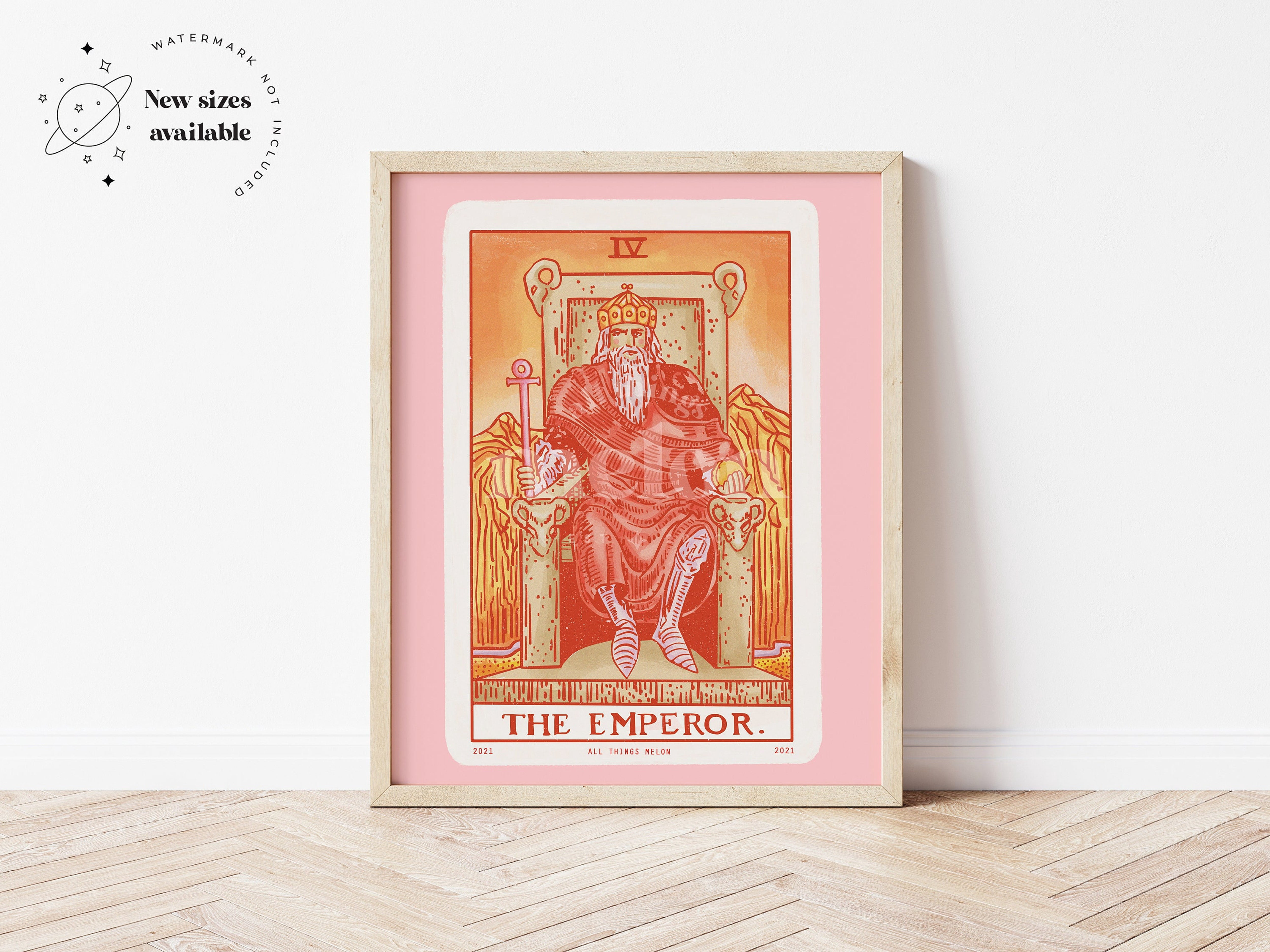 POSTER THE EMPEROR, Tarot, Illustration, Poster, Wall art-UNFRAMED ...