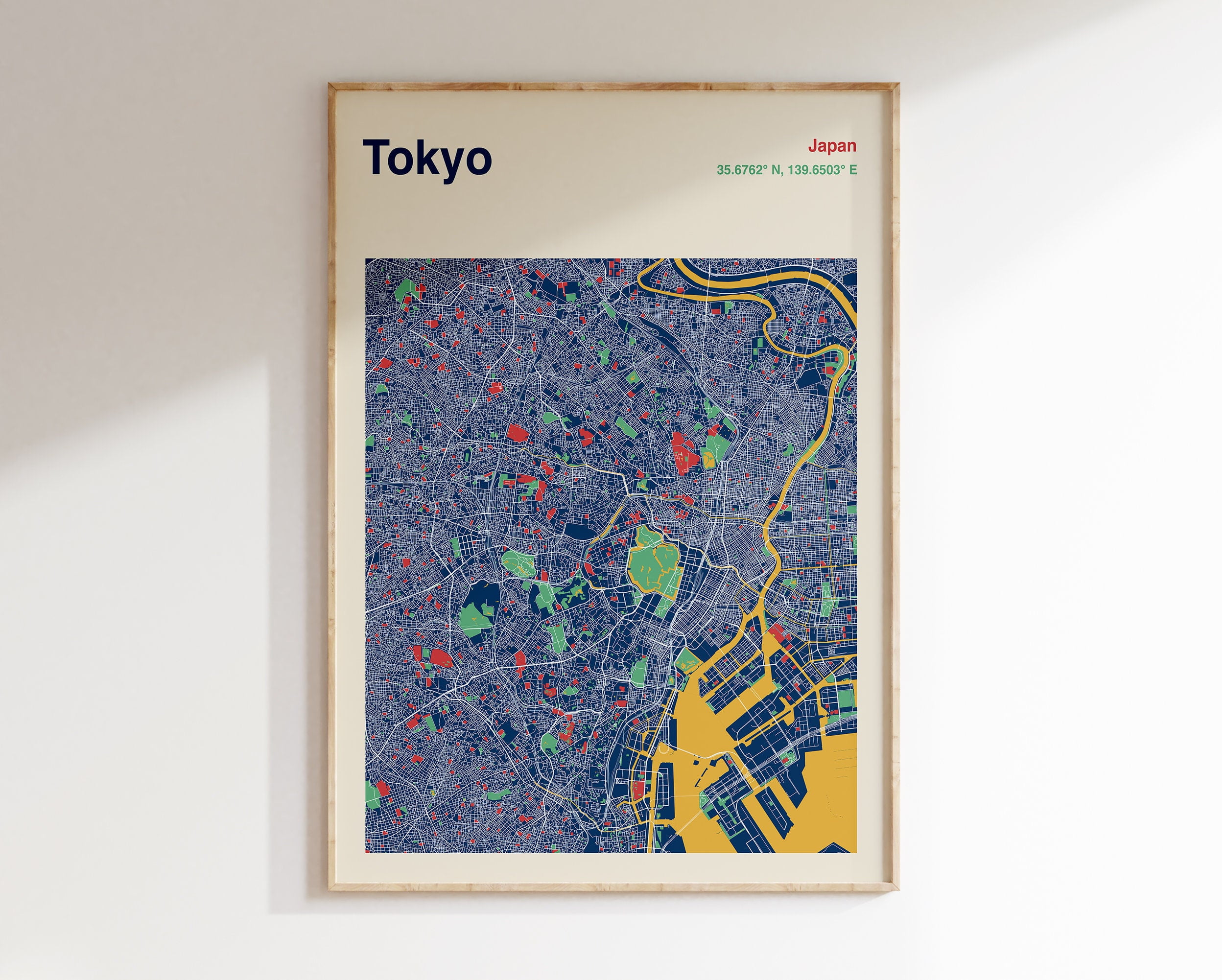 POSTER TOKYO Map Print, Tokyo Japan Map Poster, Colour Tokyo Map Wall ...